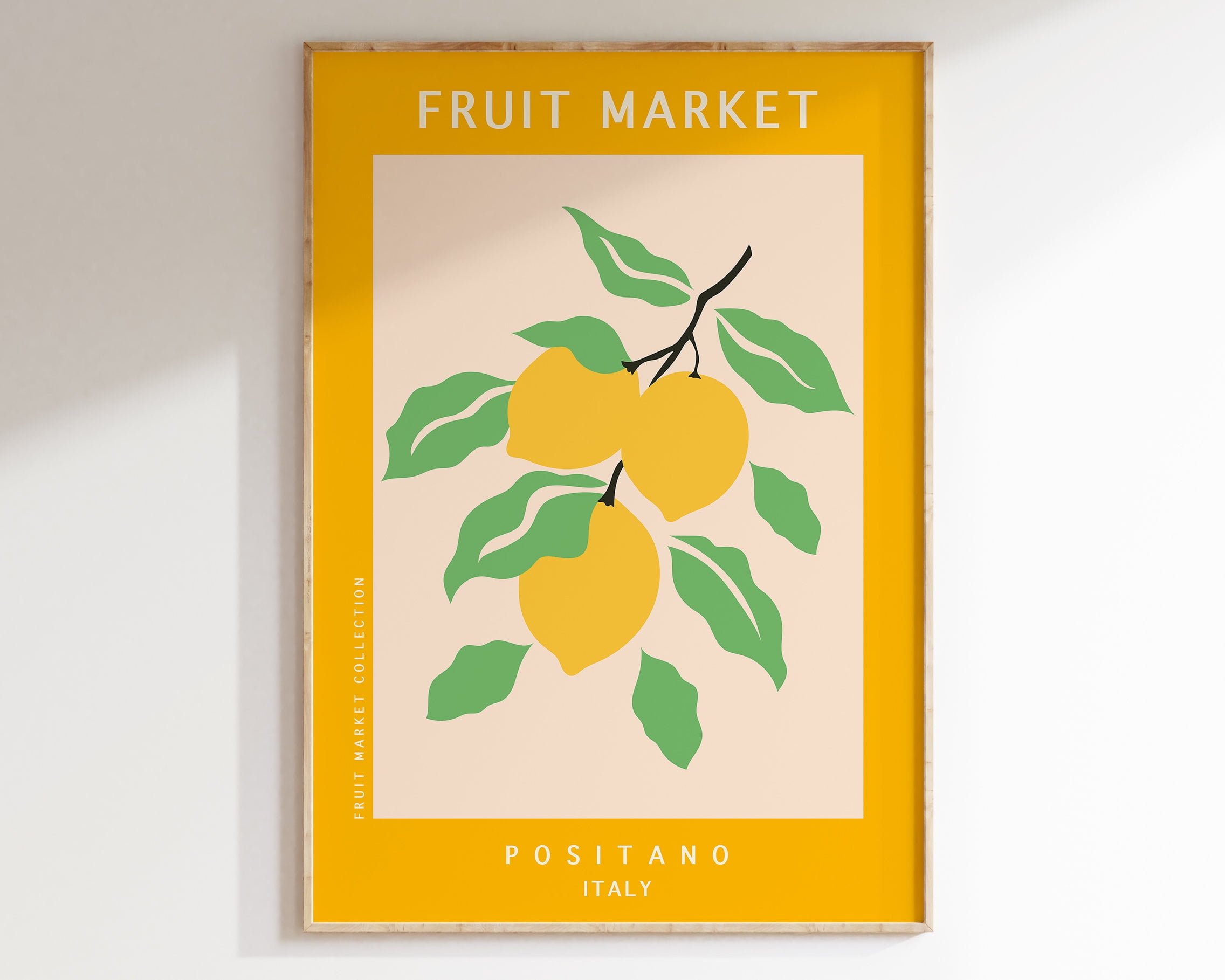 POSTER Positano Fruit Market Lemons Poster, Retro Fruit Art Print ...