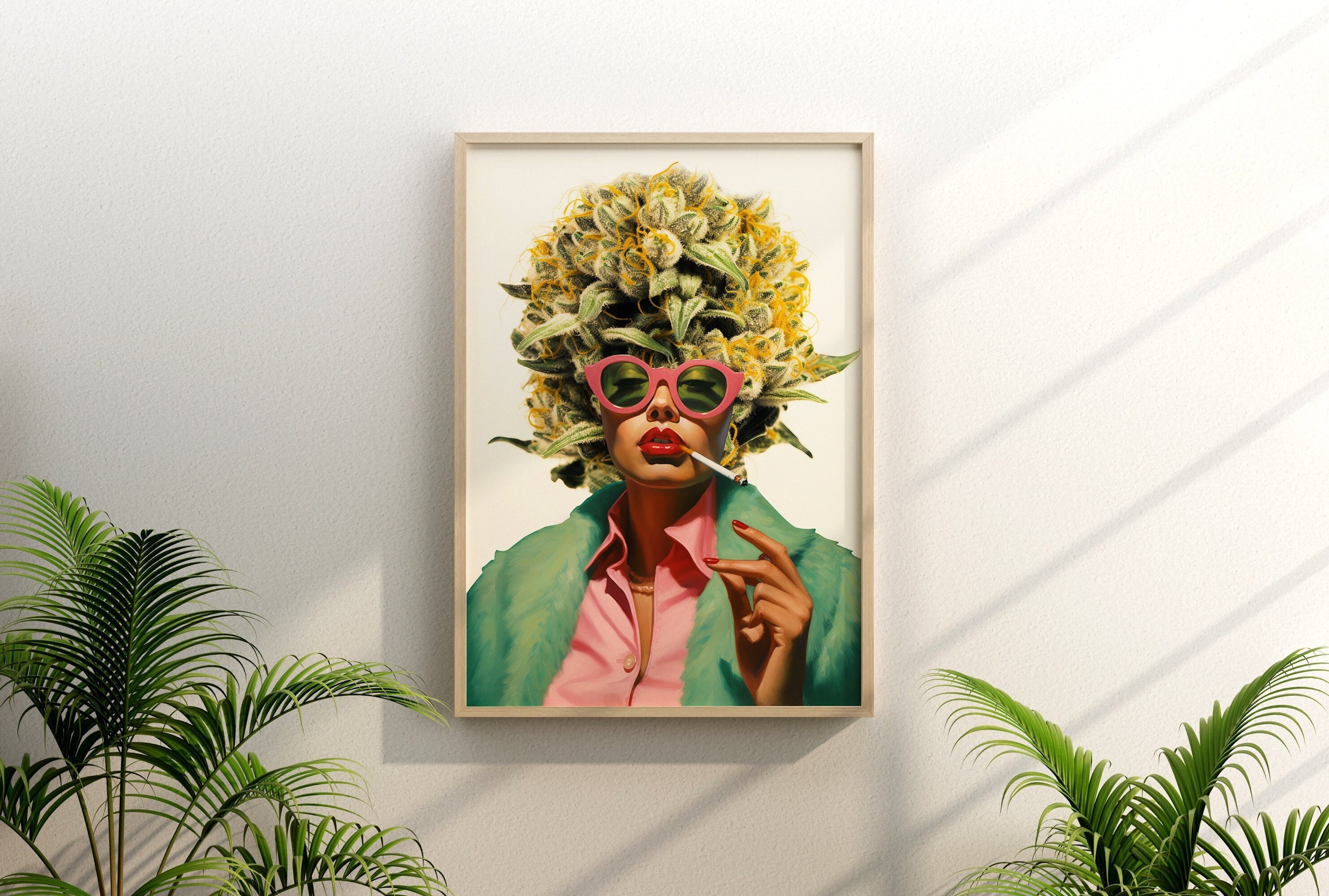 POSTER Pothead v2 ( Cannabis Art, Trippy Weed Art, Retro Surrealism ...