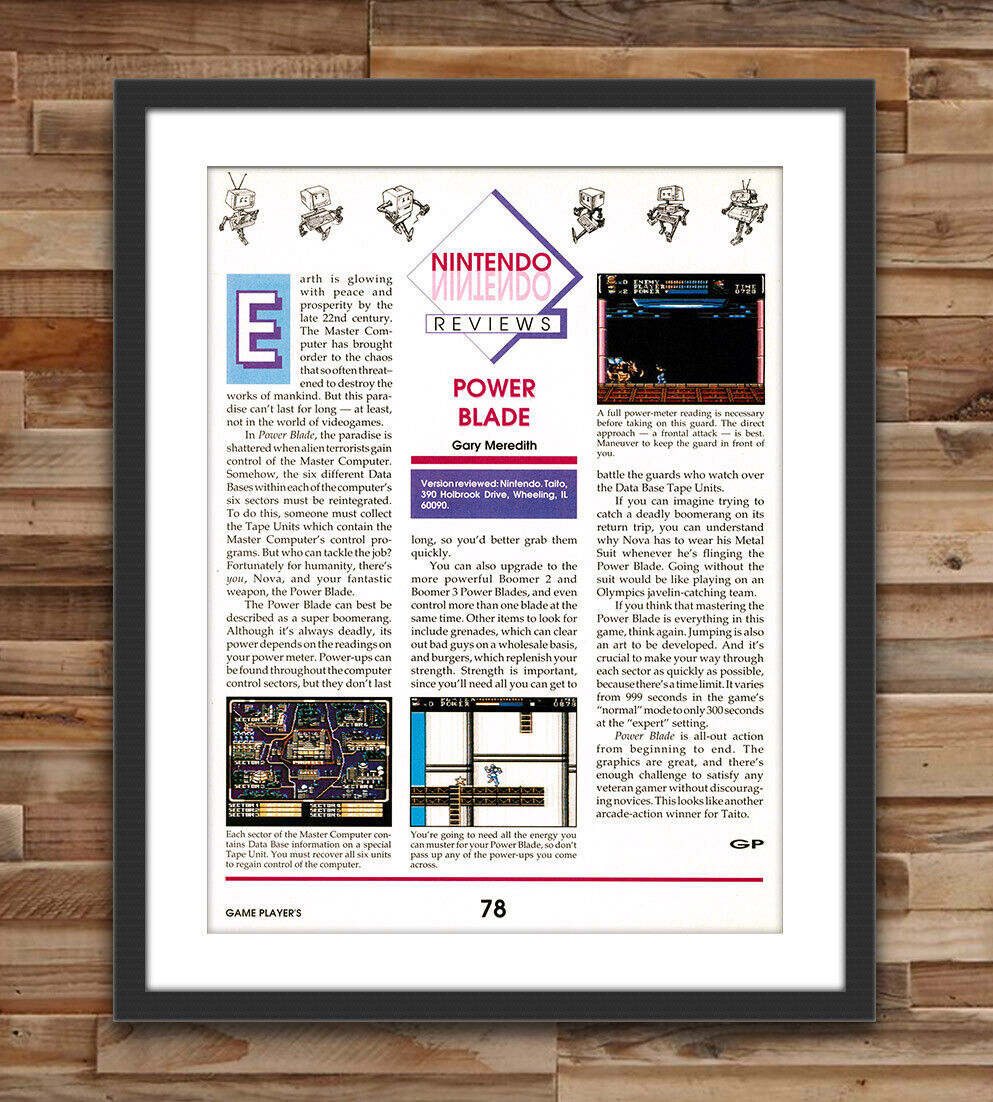 POSTER Power Blade Nintendo NES Glossy Review Poster Unframed-12x18 ...