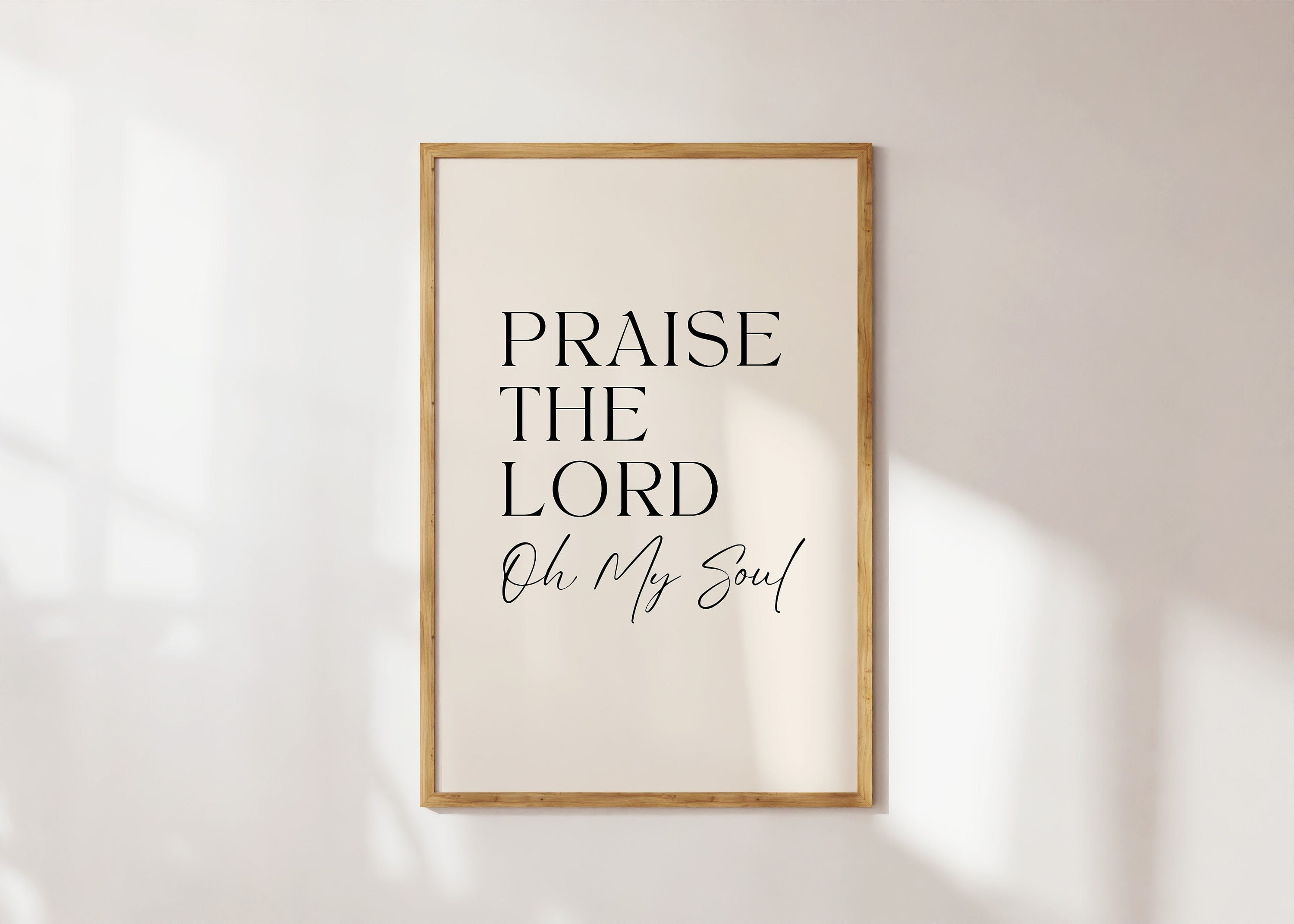 POSTER Praise the Lord Oh My Soul, Neutral Print, Christian Modern Art ...