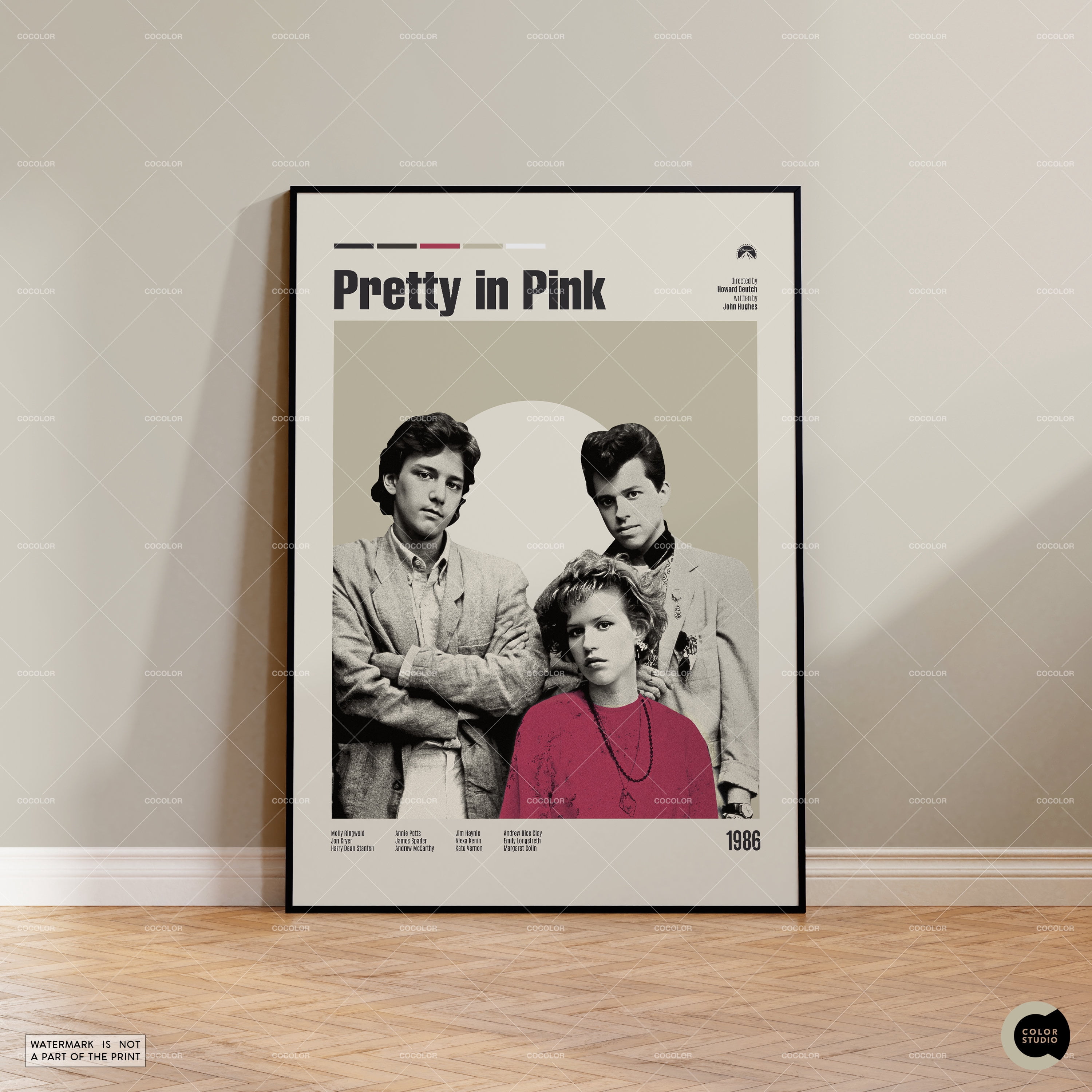 POSTER Pretty in Pink, Retro Movie Poster, Midcentury Modern, Retro Tv ...
