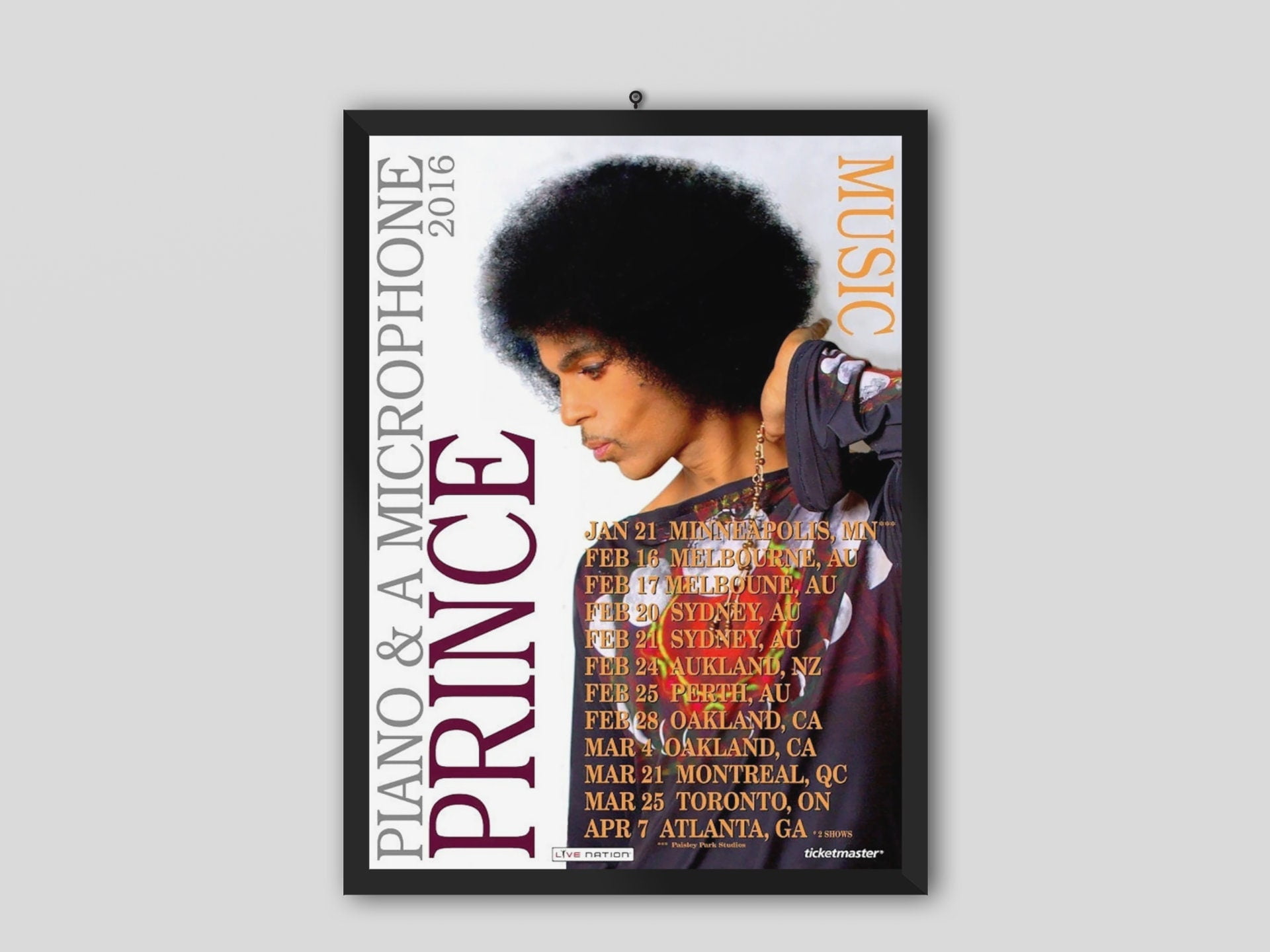 POSTER Prince Piano and A Microphone Final Tour 2016 Concert Poster ...
