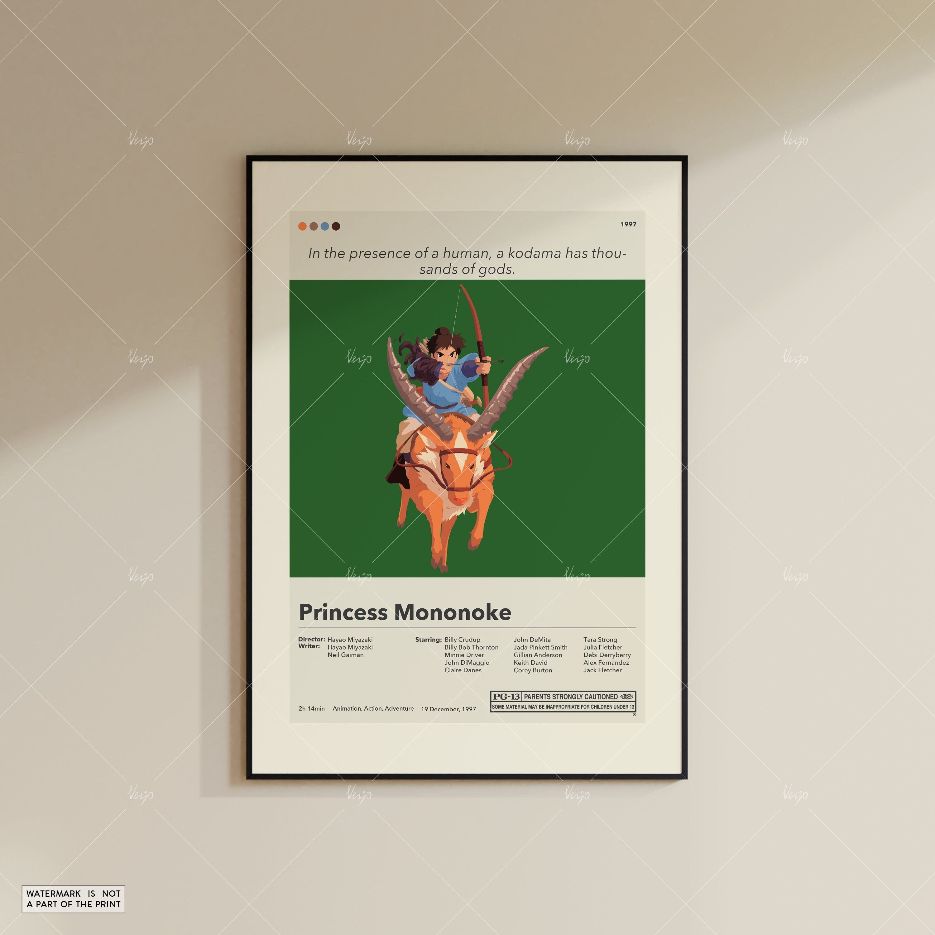 POSTER Princes Mononoke Poster | Hayao Miyazaki | Minimalist Movie ...