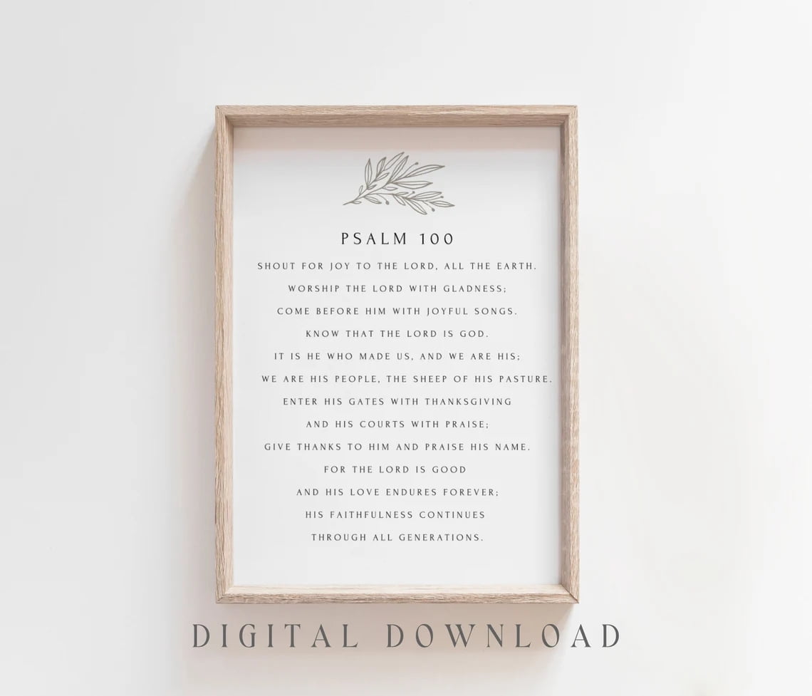 [POSTER] Psalm 100 Digital Download Christian Wall Art Printable Modern ...
