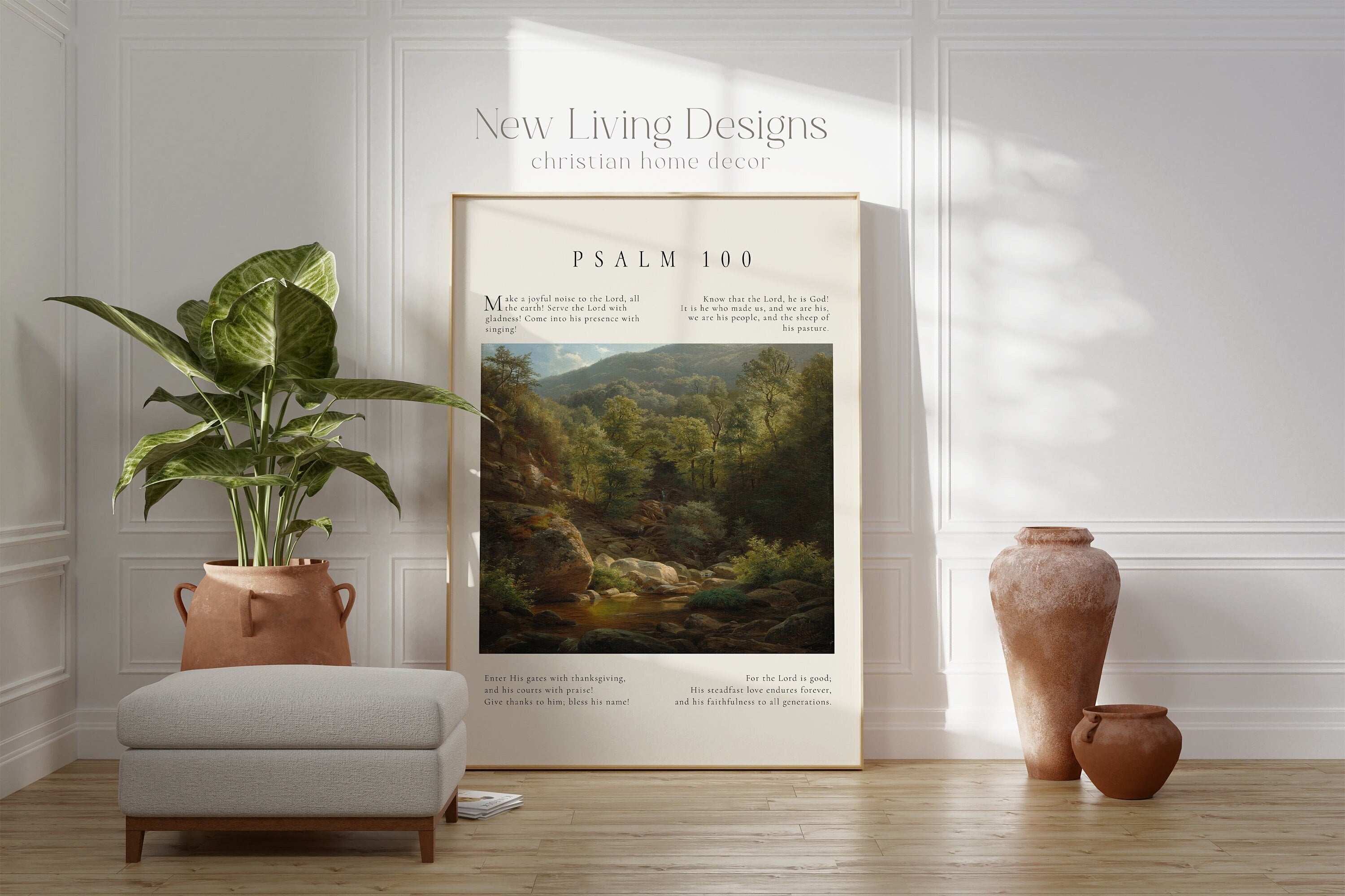 POSTER Psalm 100 Make a joyful noise to the Lord Poster, Landscape Art ...