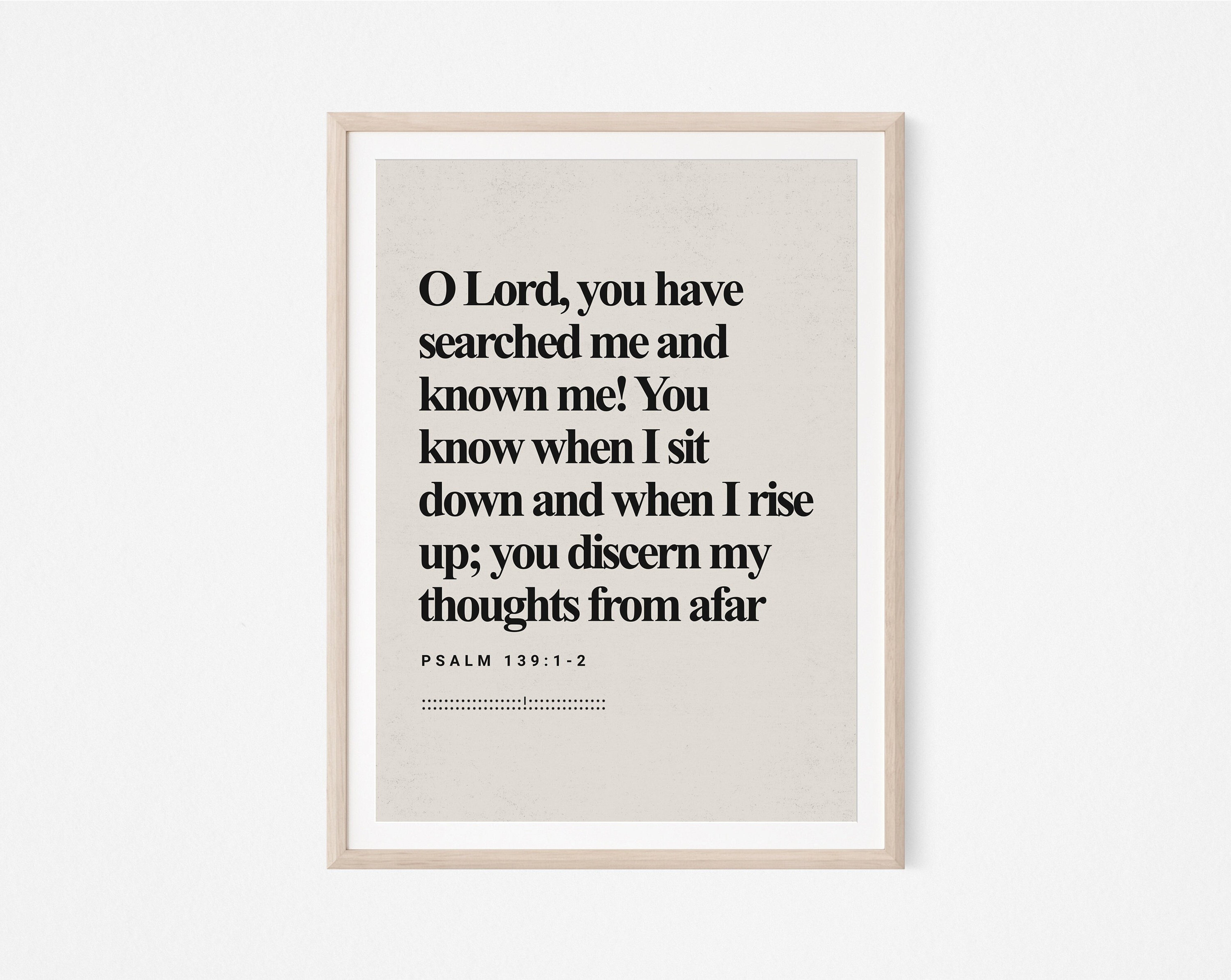 POSTER Psalm 139:1-2, Bible Verse, Modern Bible, Scripture Wall Art ...