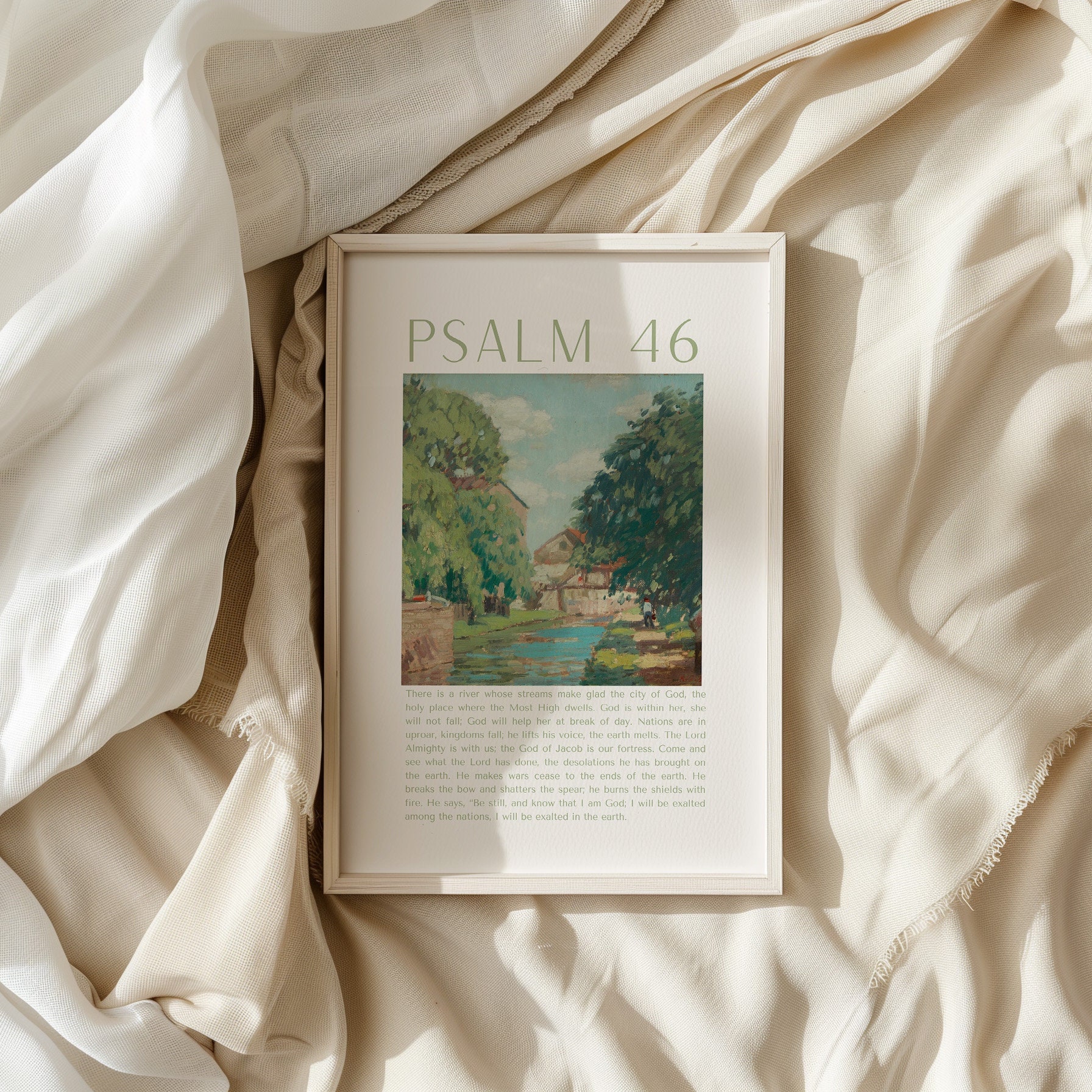 POSTER Psalm 46 Vintage Coastal Print Christian Poster Wall Art,Bible ...