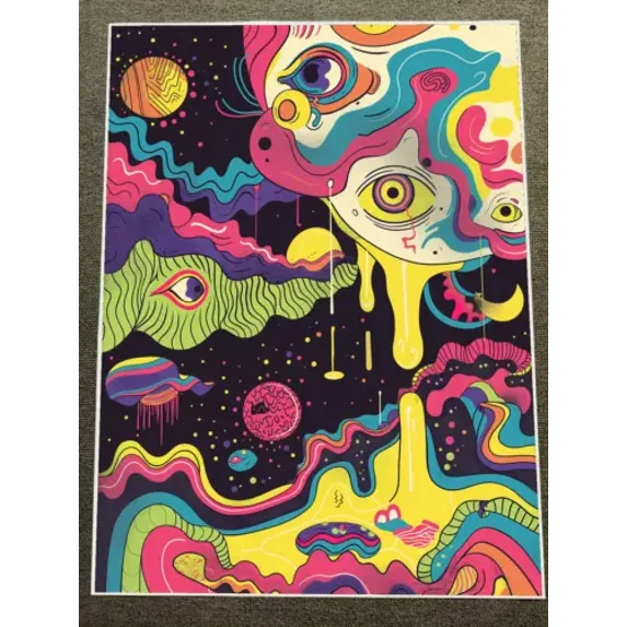 POSTER Psychedelic Cosmic Vision - Trippy Abstract Art with Eyes ...