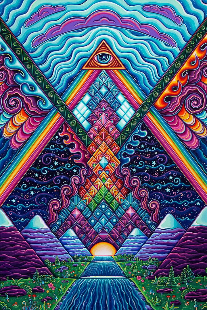 POSTER Psychedelic Trippy Visual Mind Painting God Print Wall Art Home ...