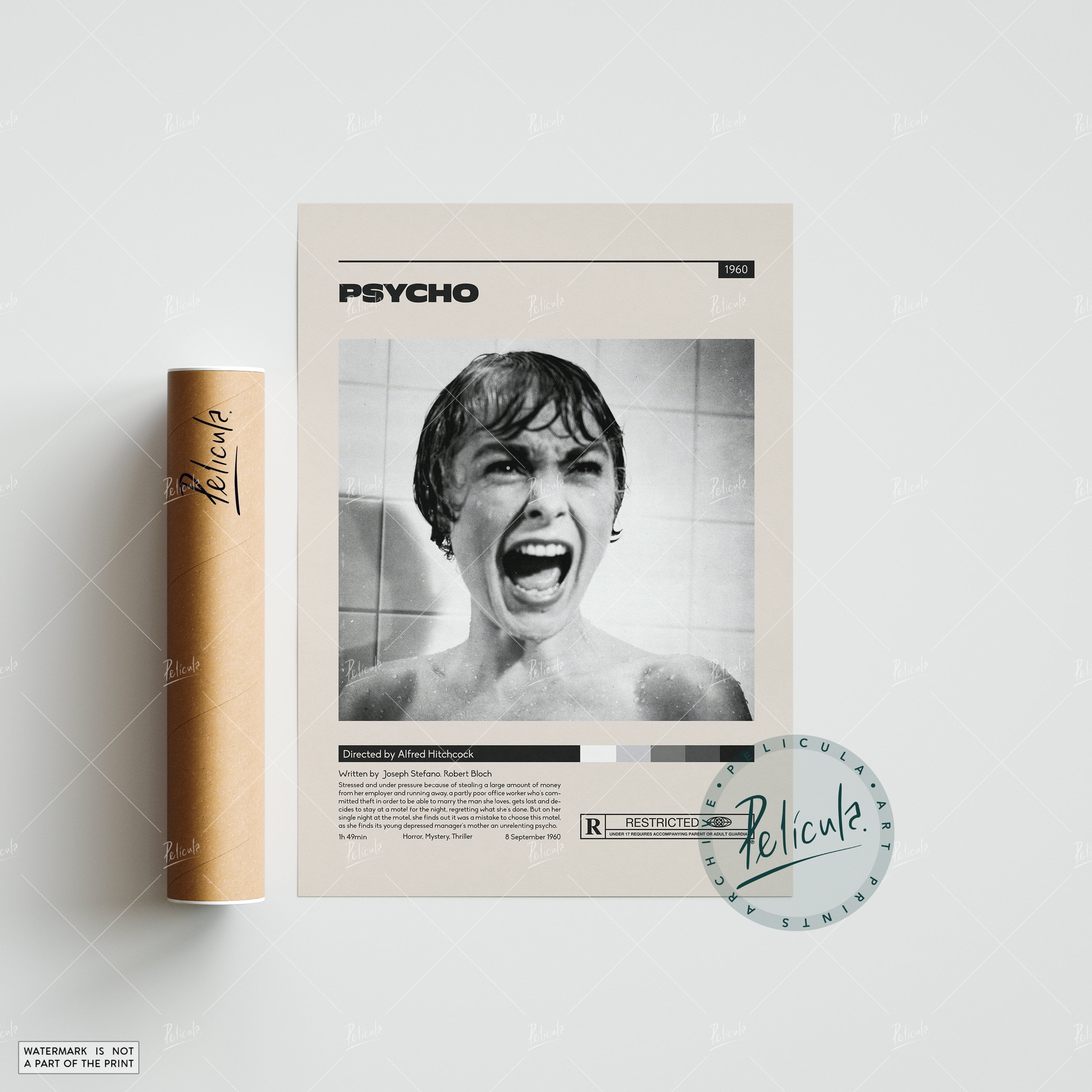 POSTER Psycho Poster | Alfred Hitchcock | Vintage Retro Art Print ...