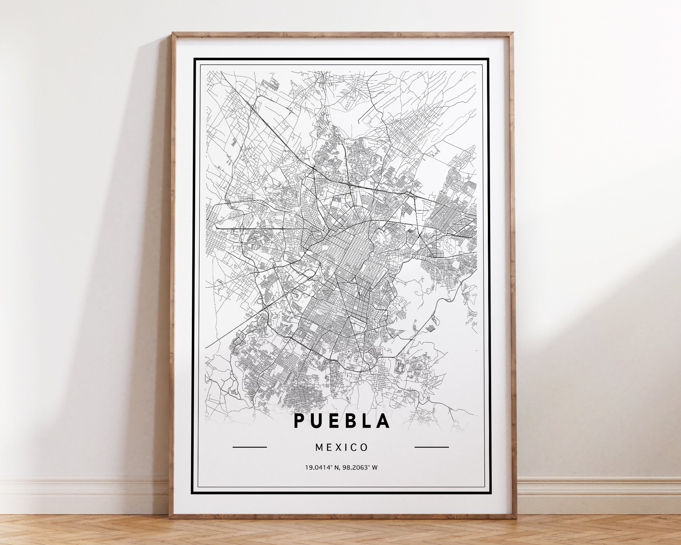 POSTER Puebla Mexico Map Poster, Puebla City Map, Map Of Puebla Mexico ...
