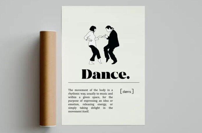 POSTER Pulp Fiction Dance Poster Minimalist Movie Poster-8x12-UNFRAMED ...