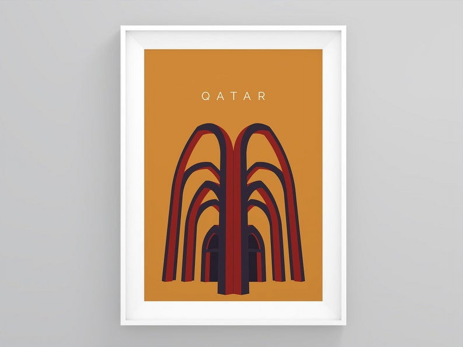 POSTER Qatar Skyline Print, Arch Doha Qatar, Landmark Poster, Doha ...