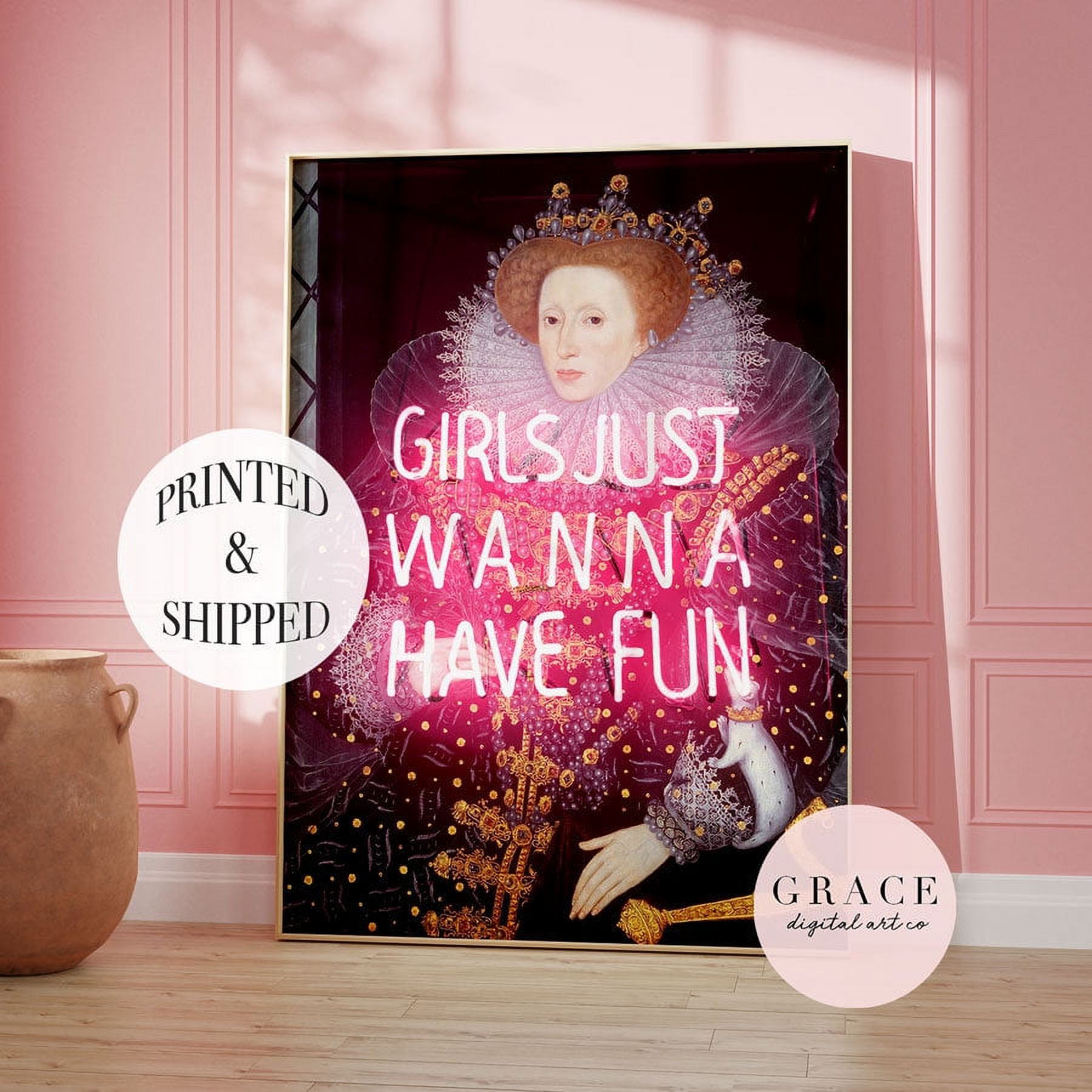 POSTER Queen Elizabeth I Neon Quote Poster -UNFRAMED - Walmart.com