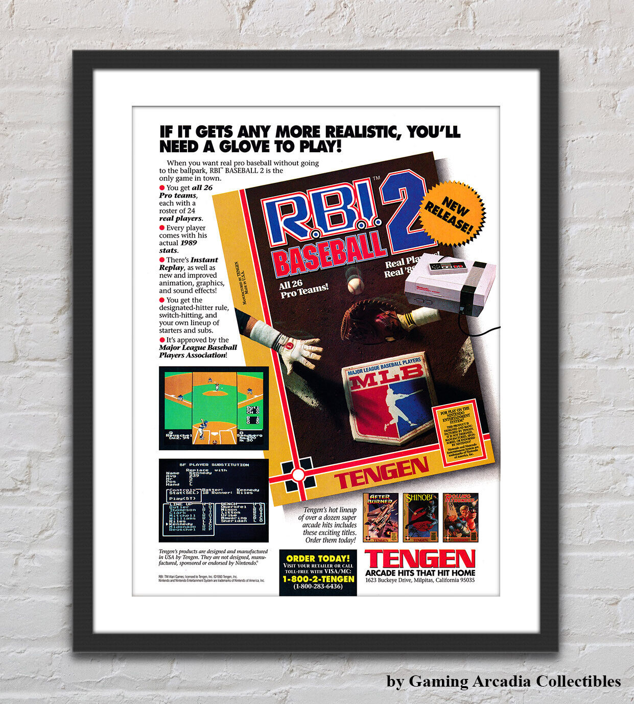 POSTER RBI Baseball 2 Tengen Nintendo NES Poster-12x18-UNFRAMED ...