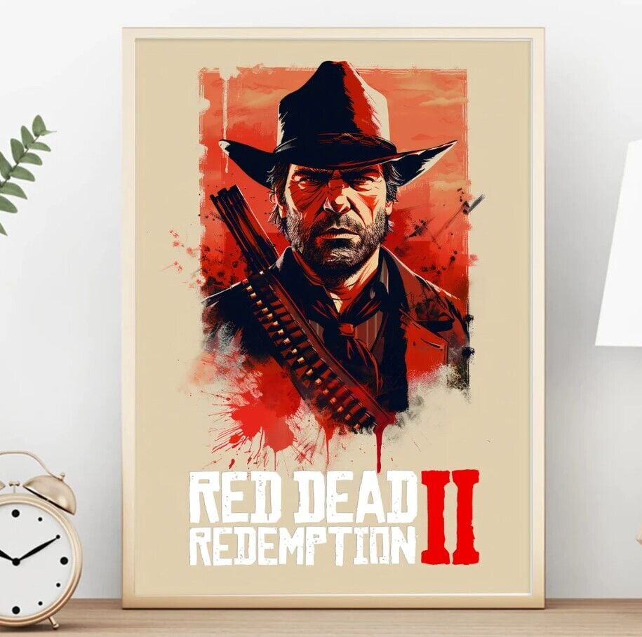 POSTER RDR2 Wall Art: Arthur Morgan, Cowboy with a gun, Gaming Poster ...