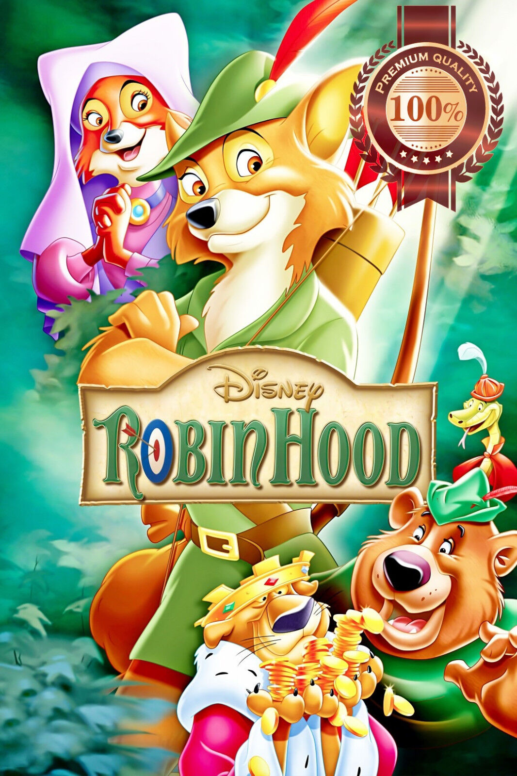 POSTER ROBIN HOOD CARTOON ORIGINAL WALT DISNEY CLASSIC ARTWORK PRINT ...
