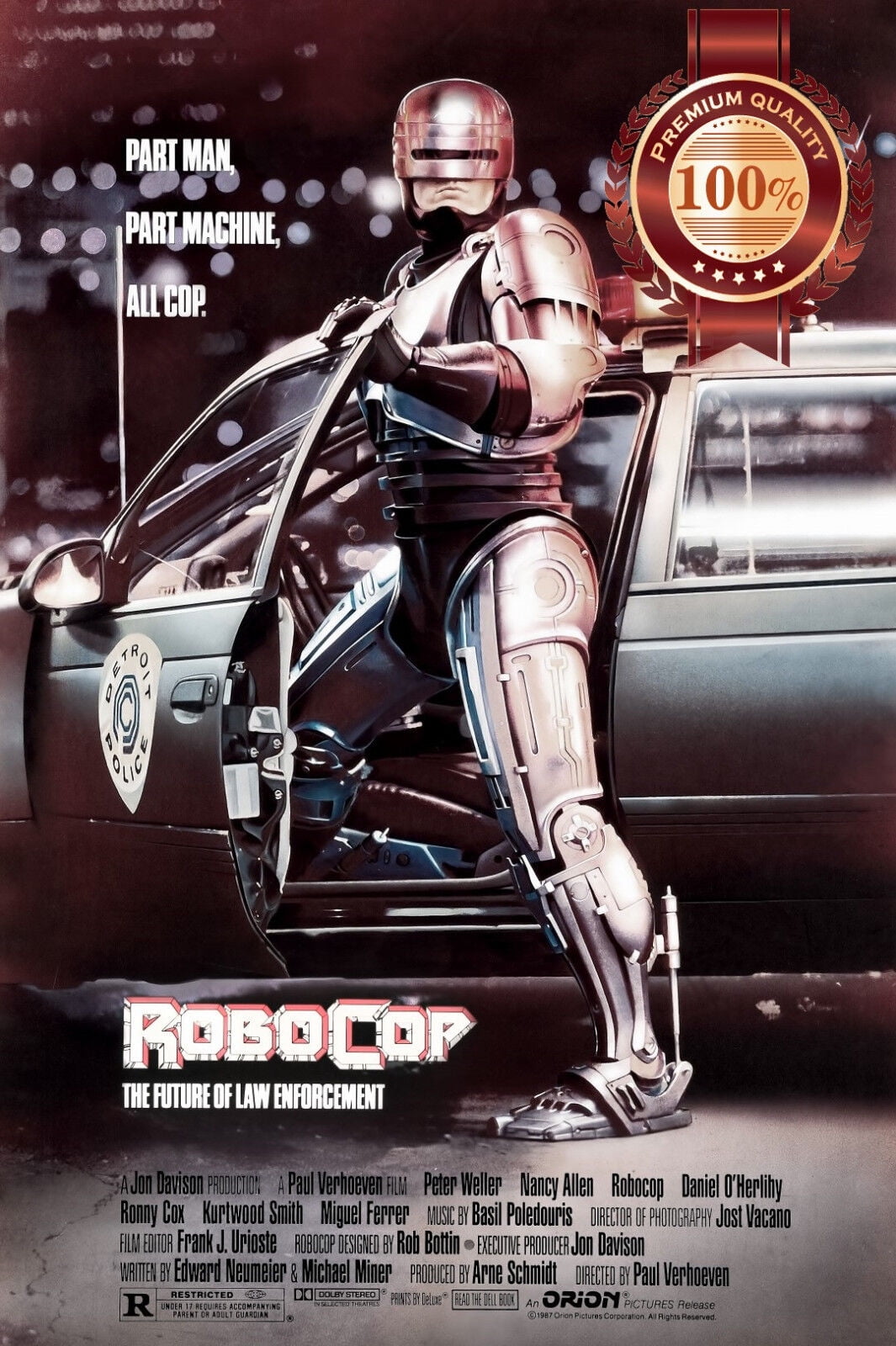 POSTER ROBOCOP ORIGINAL CLASSIC RETRO 80s 1987 FILM MOVIE ART PRINT ...