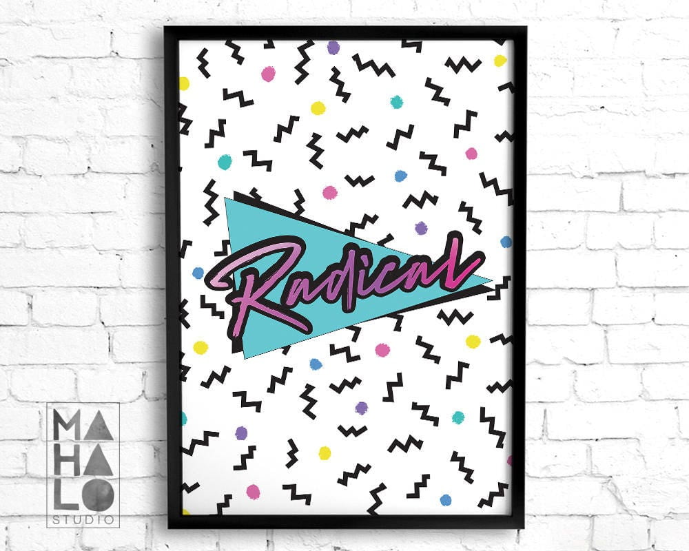 POSTER Radical 80s Poster Memphis Style, 80s Style Radical Wall Art ...