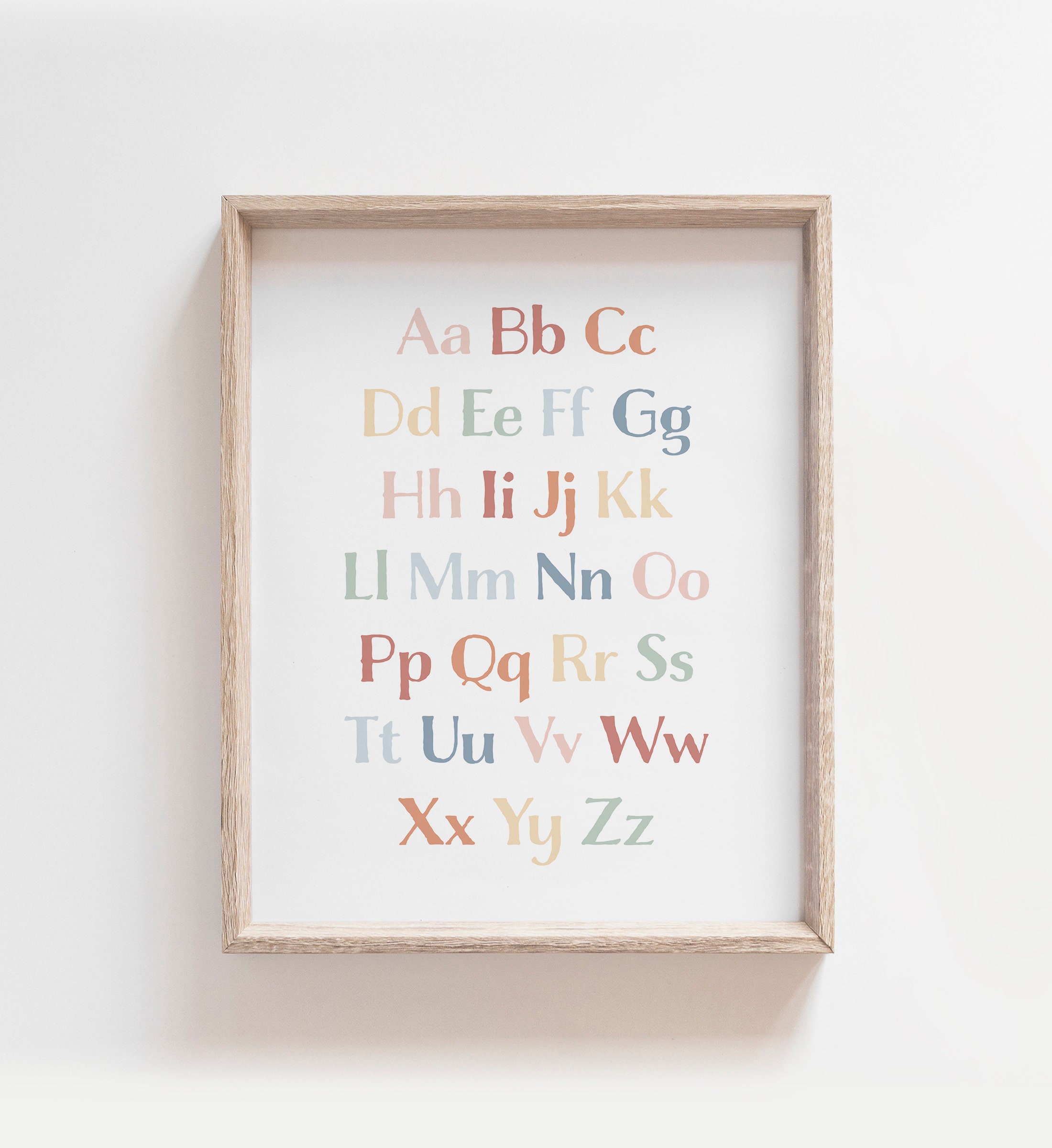 POSTER Rainbow Alphabet Poster, ABC Print, Educational Wall Art, Kids ...