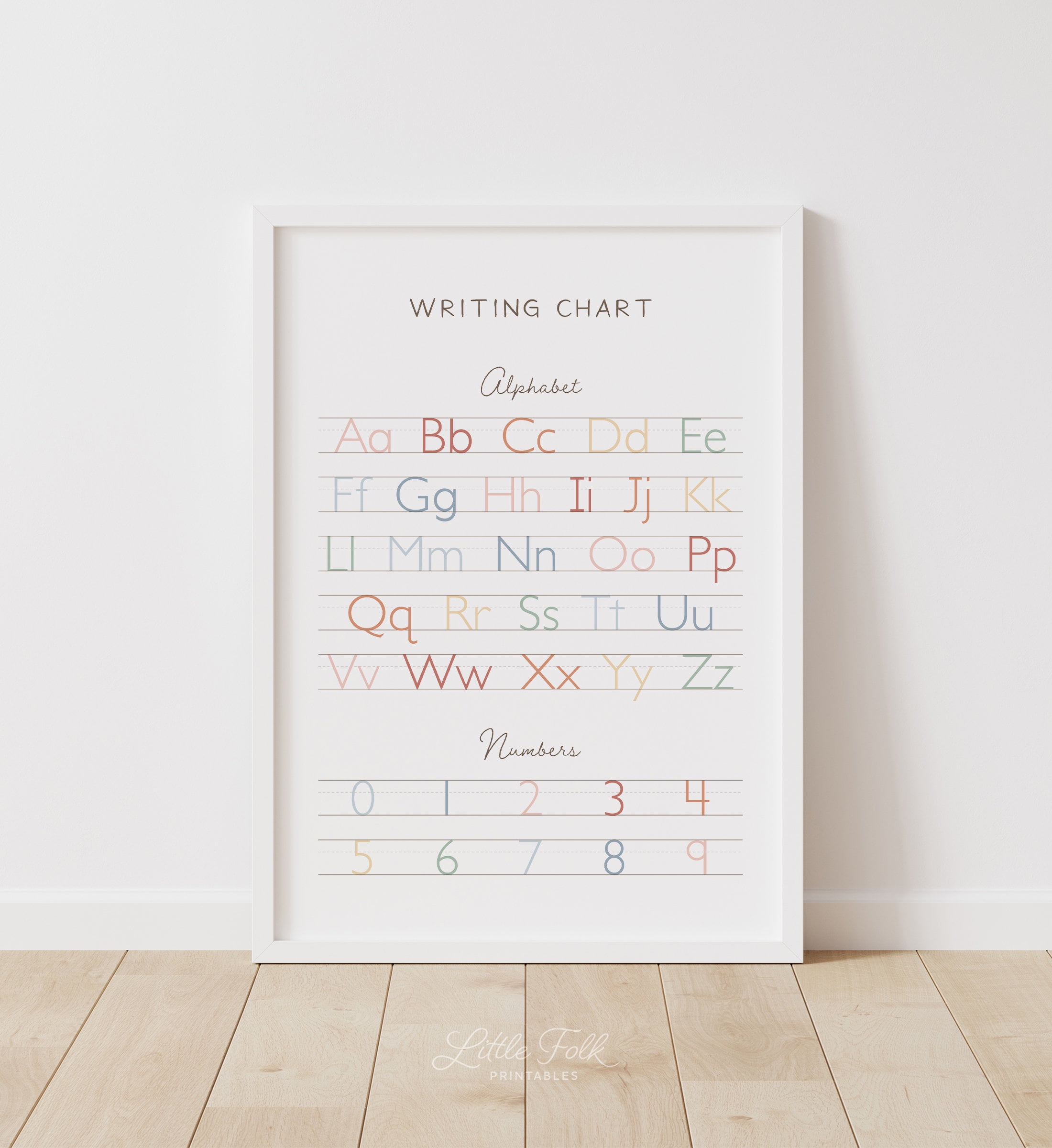 POSTER Rainbow Alphabet Poster, Handwriting Chart Print, Educational ...