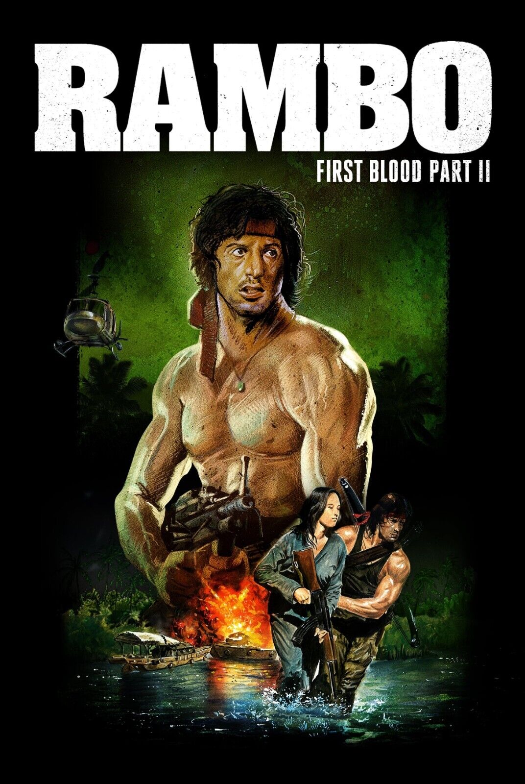 POSTER Rambo First Blood Part II Movie Poster Sign [B] Sylvester ...