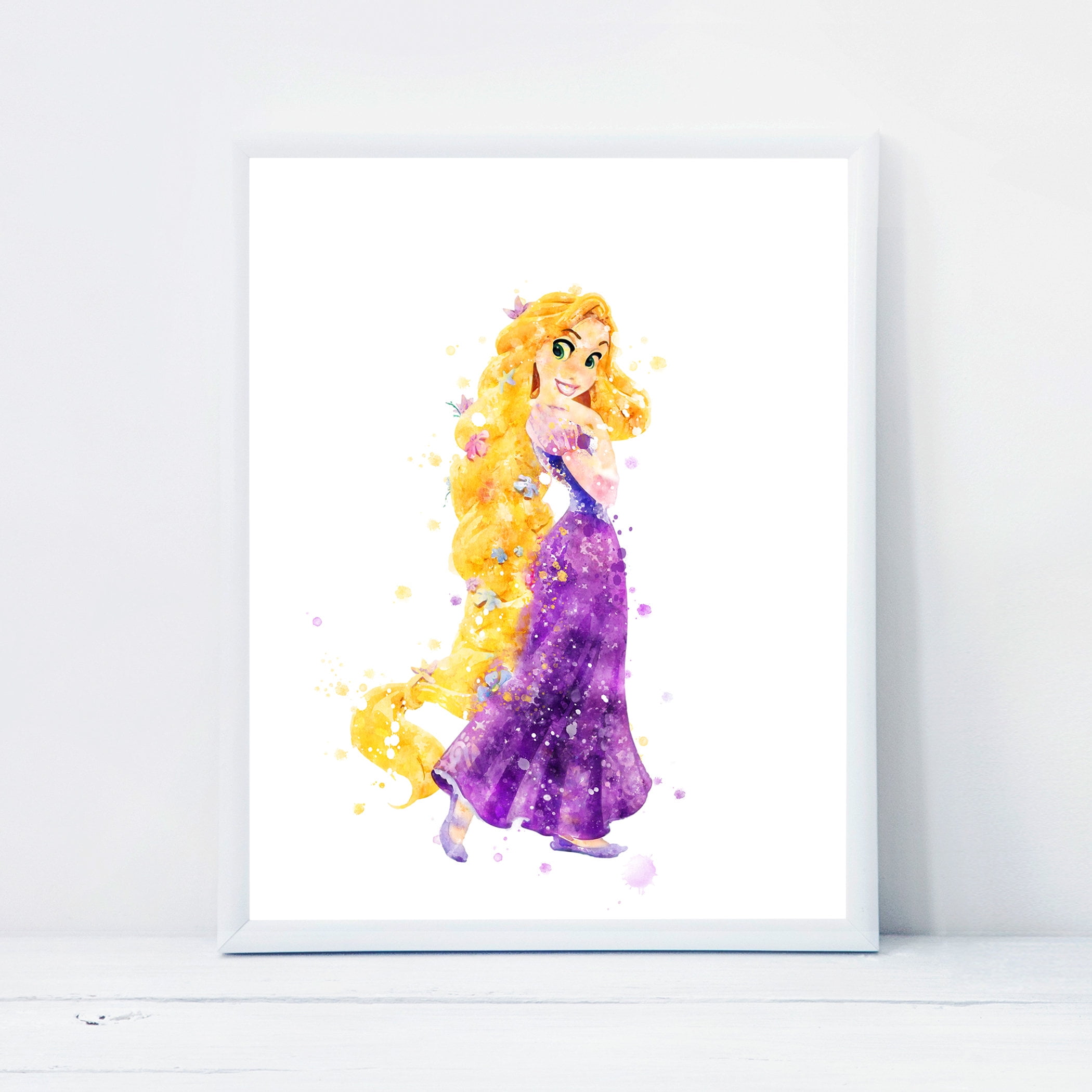 POSTER Rapunzel Print Princess Watercolor Printable Princess Rapunzel ...