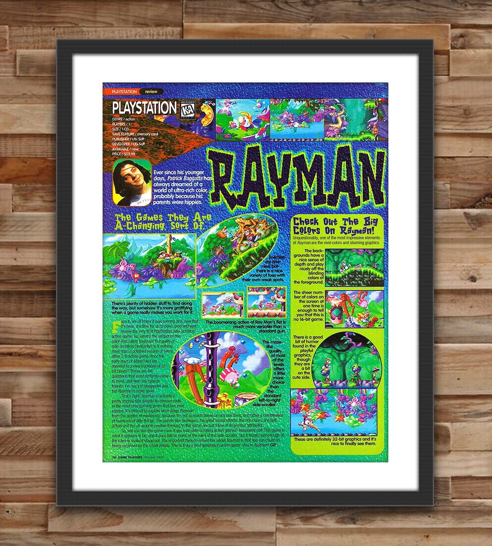 POSTER Rayman Playstation PS1 Glossy Review Poster Unframed-12x18 ...