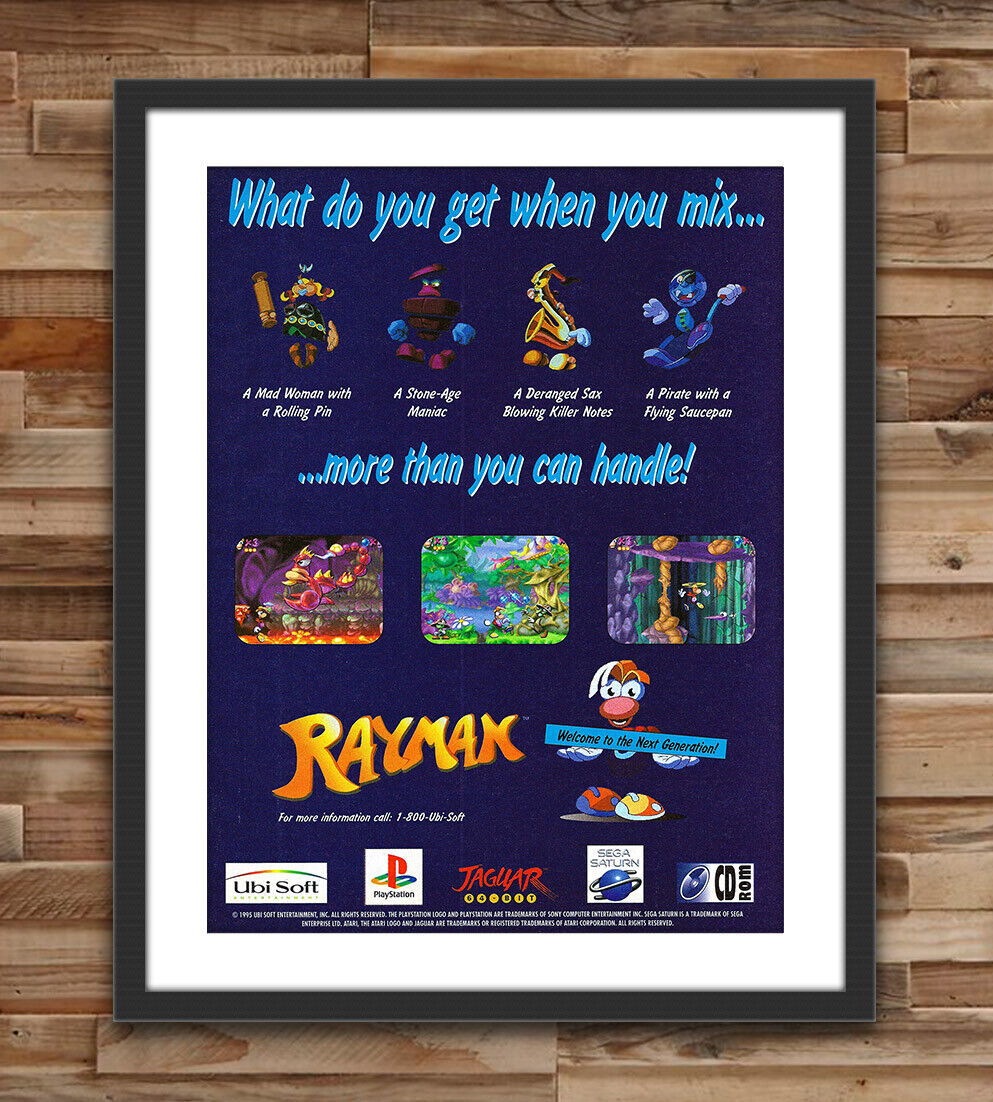 POSTER Rayman Playstation PS1 Sega Saturn Jaguar Poster-24x36-UNFRAMED ...