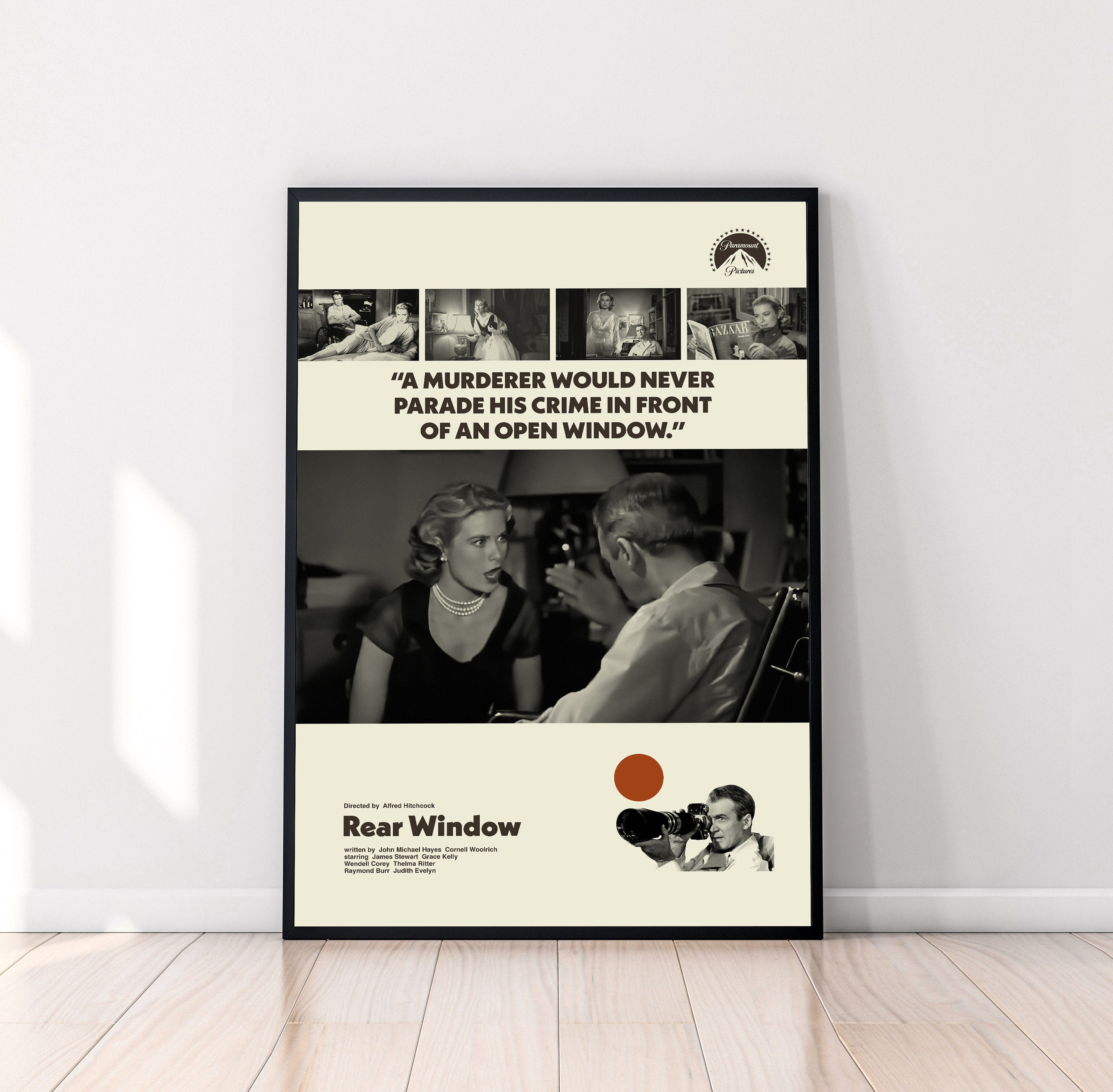 POSTER Rear Window Poster, Alfred Hitchcock, Minimalist Poster, Retro ...