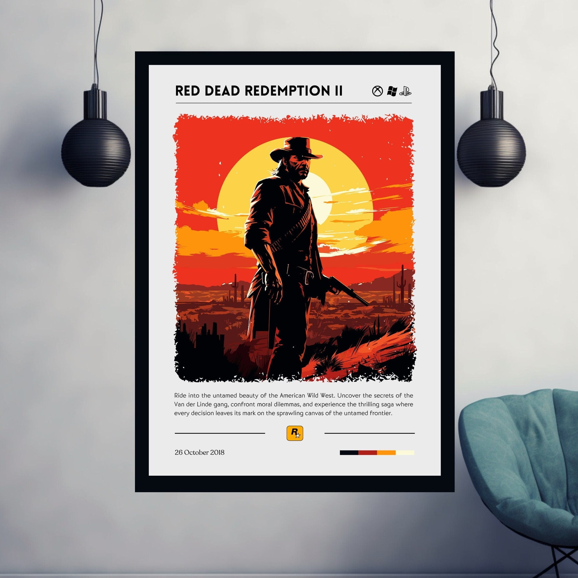 POSTER Red Dead Redemption 2 poster, Gaming Room Poster, Minimalist ... POSTER Red Dead Redemption 2 poster, Gaming Room Poster, Minimalist ...