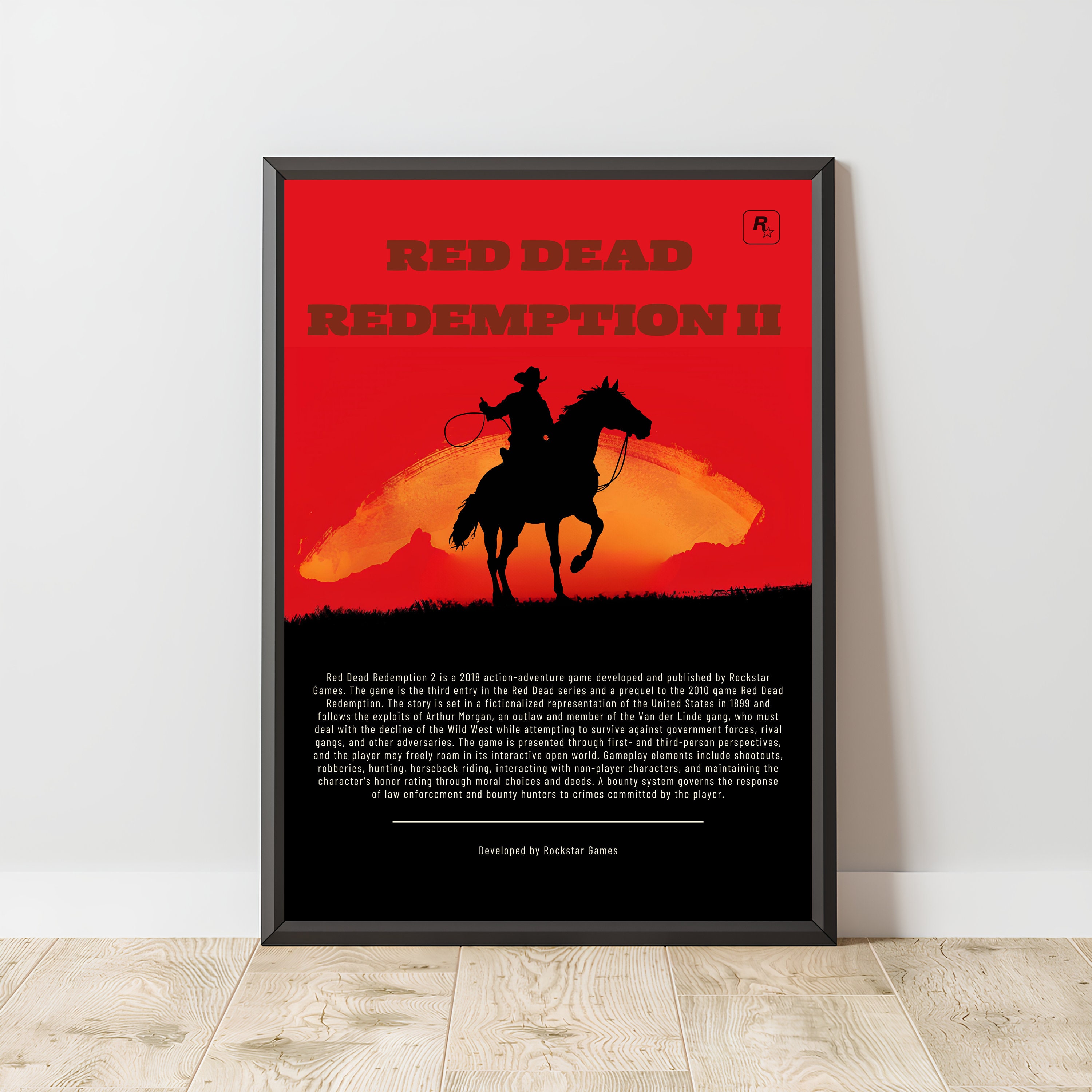 POSTER Red Dead Redemption II Poster | Gaming Room Poster | Gaming Wall ...