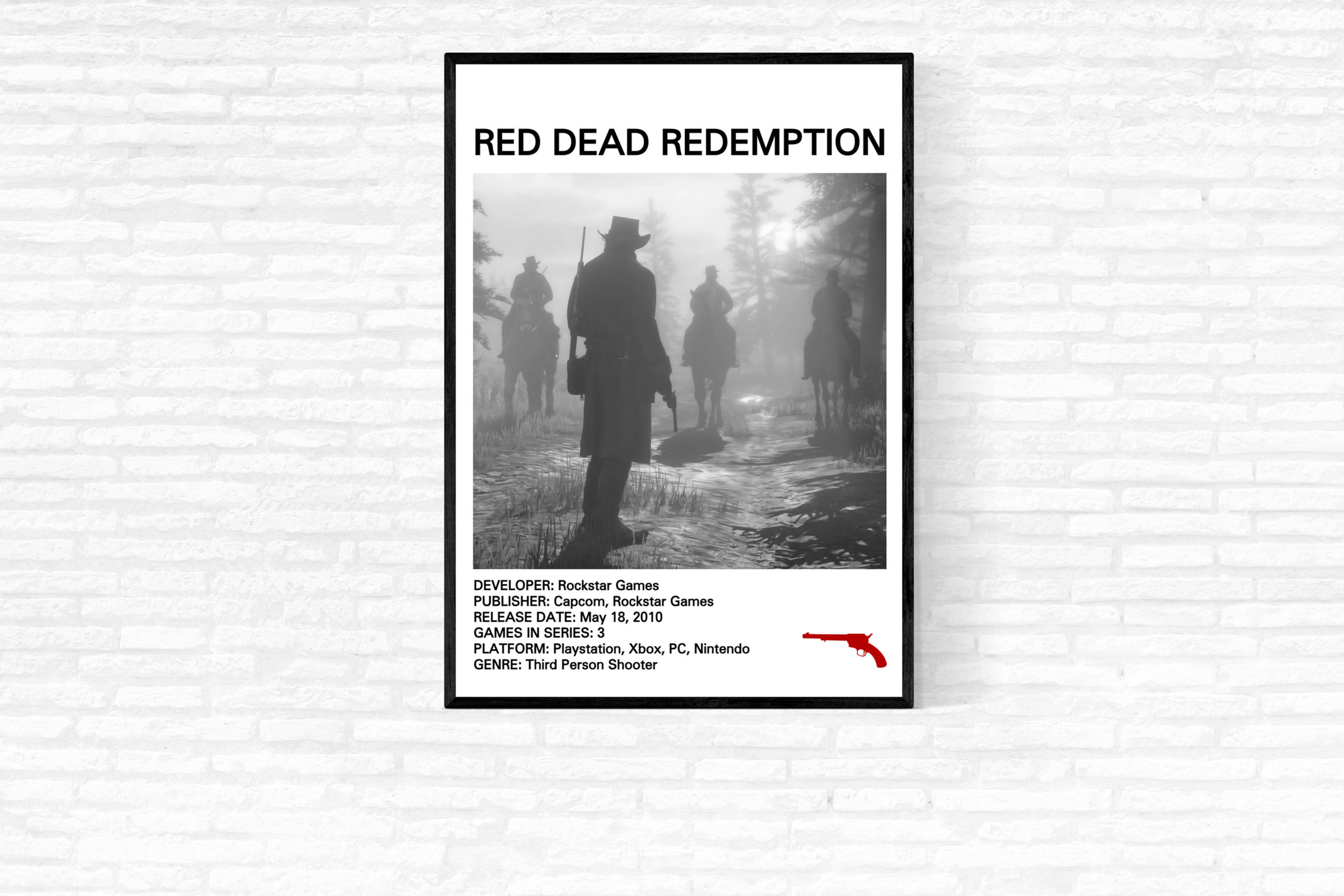 POSTER Red Dead Redemption Poster, Red Dead Redemption Print, Gaming ...