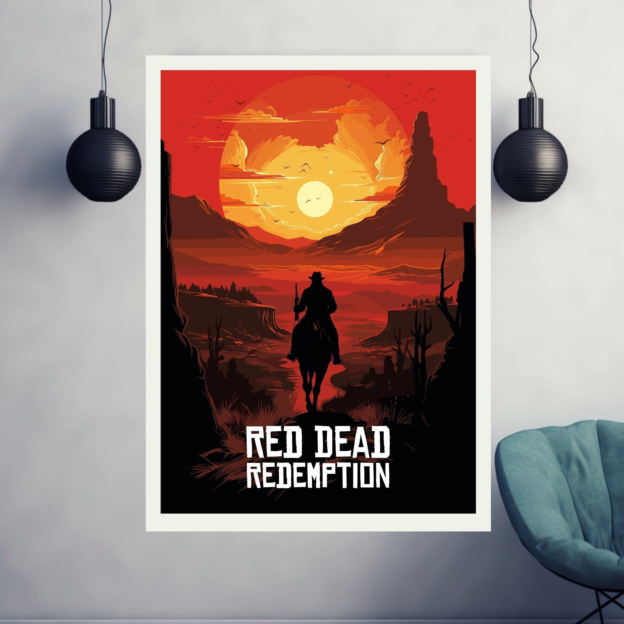 POSTER Red Dead Redemption print, Gaming Room Poster, Minimalist ... POSTER Red Dead Redemption print, Gaming Room Poster, Minimalist ...