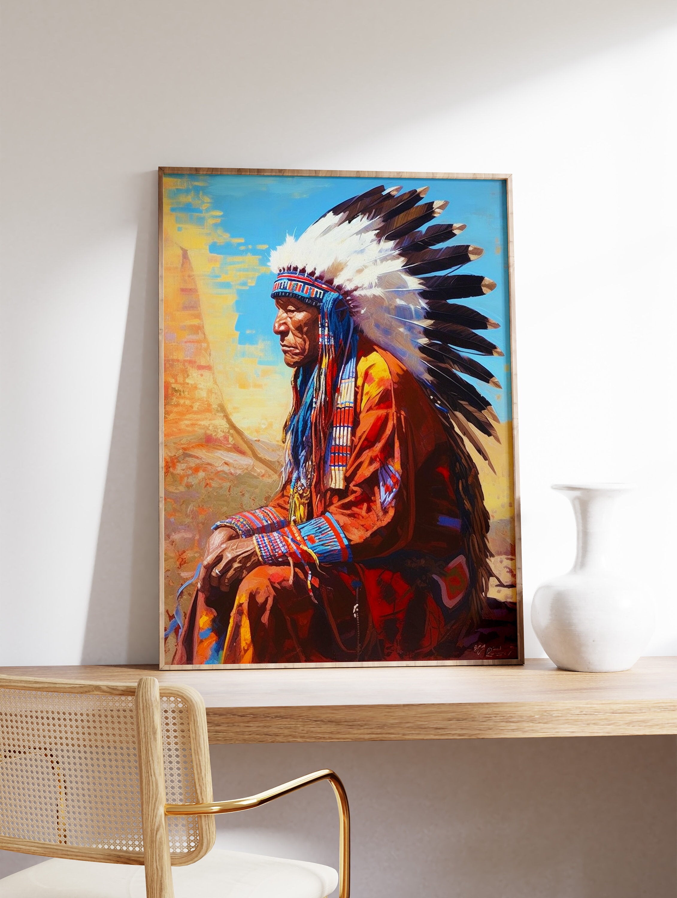 POSTER Red Indian Poster, Indigenous Art, Native American Paintings ...