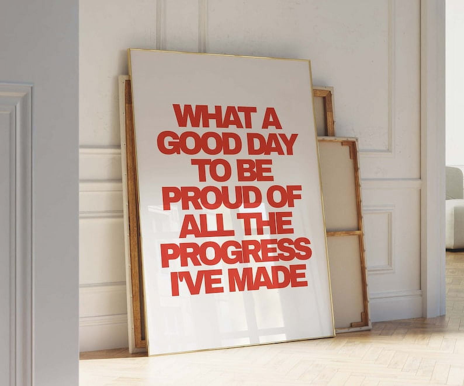 POSTER Red Poster - What a Good Day Poster - Red Art - Motivational ...