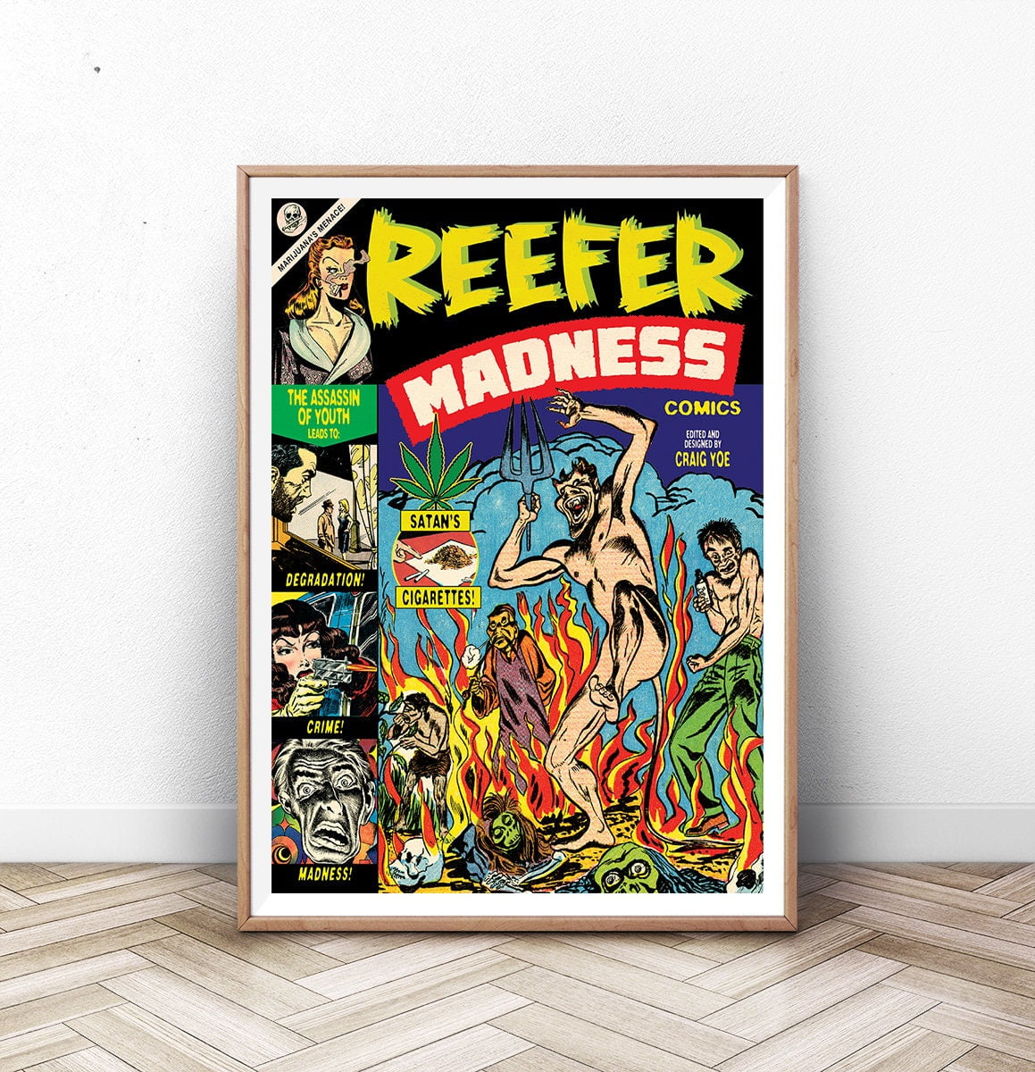POSTER Reefer Poster, Marijuana Art Print, Vintage Movie Poster, Weed ...