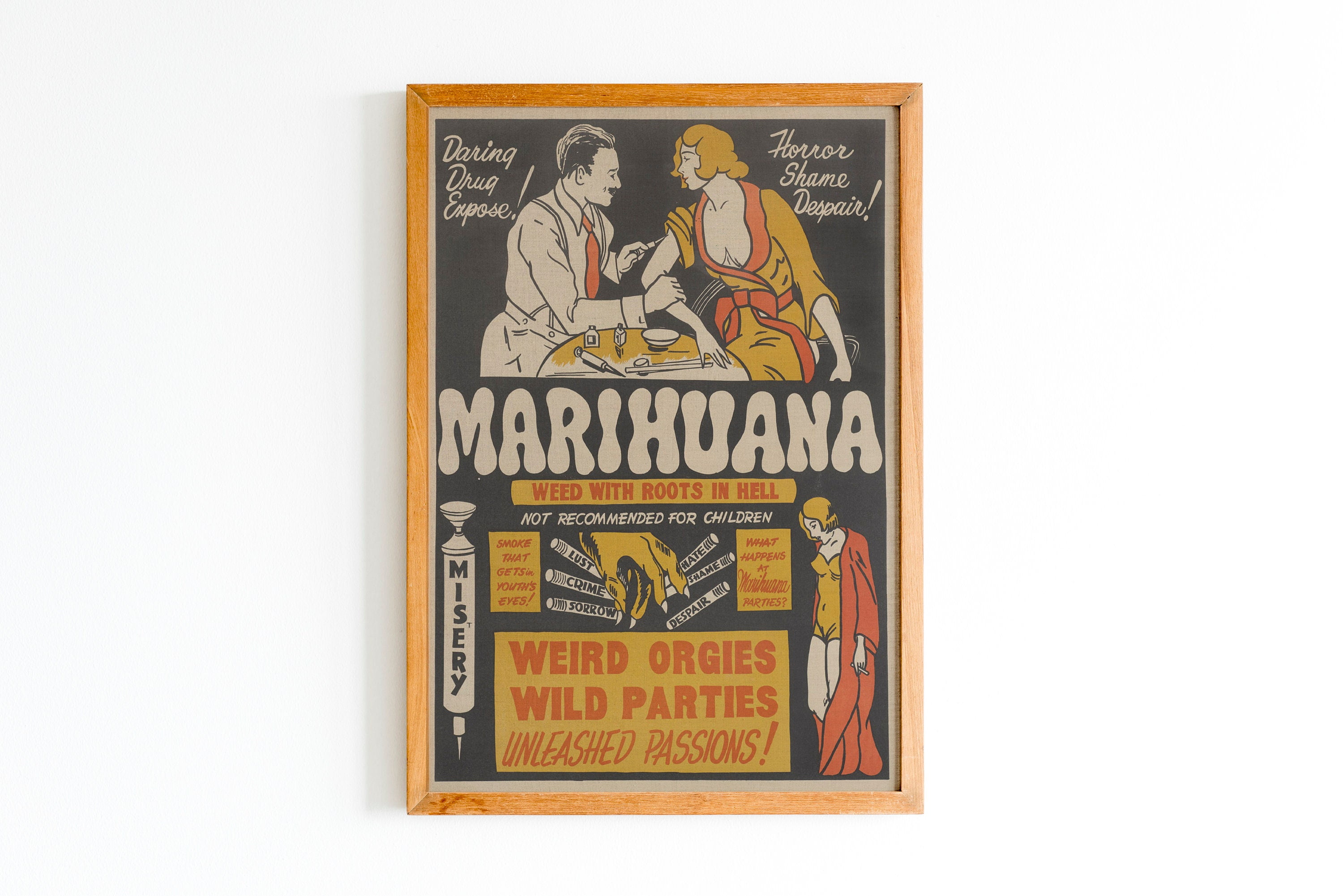 POSTER Reefer Poster, Marijuana Art Print, Vintage Movie Poster, Weed ...