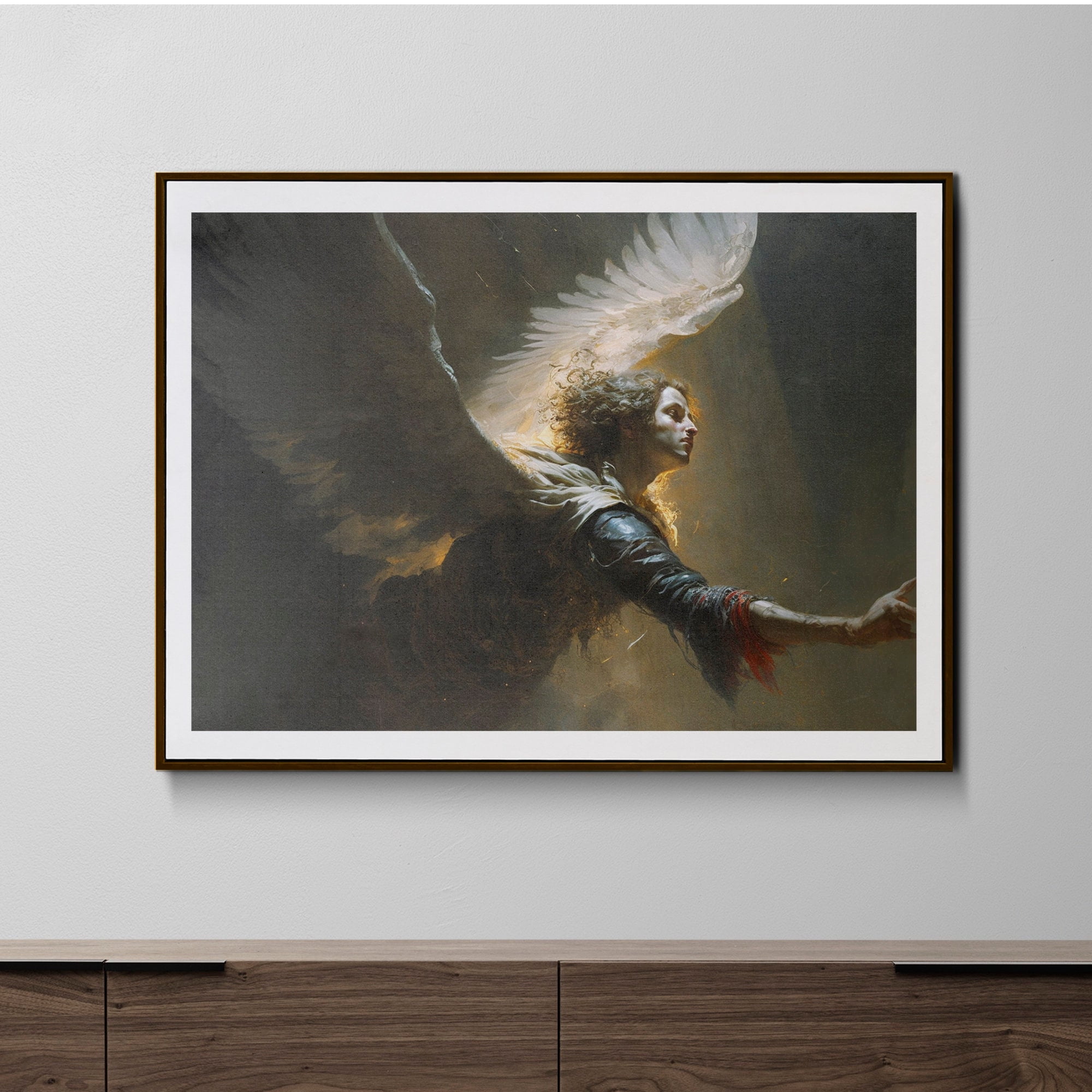 POSTER Renaissance Angel Painting Canvas Wall Art, AI Generated Art ...