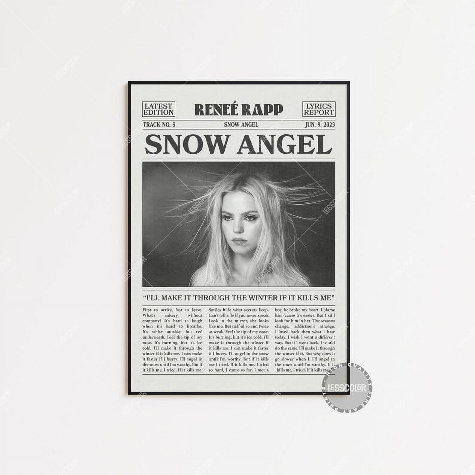 POSTER ReneÃ© Rapp Retro Newspaper Print, Snow Angel Poster, Snow Angel ...