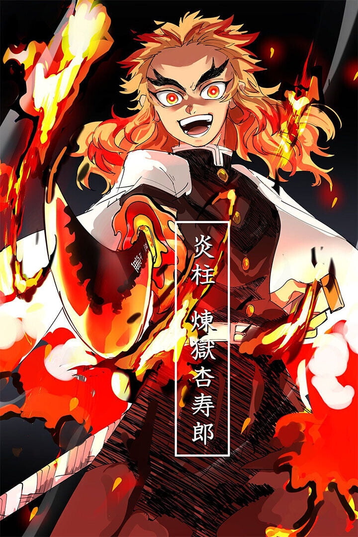 POSTER Rengoku Demon Slayer Anime Adventure Action Wall Art Home Decor ...