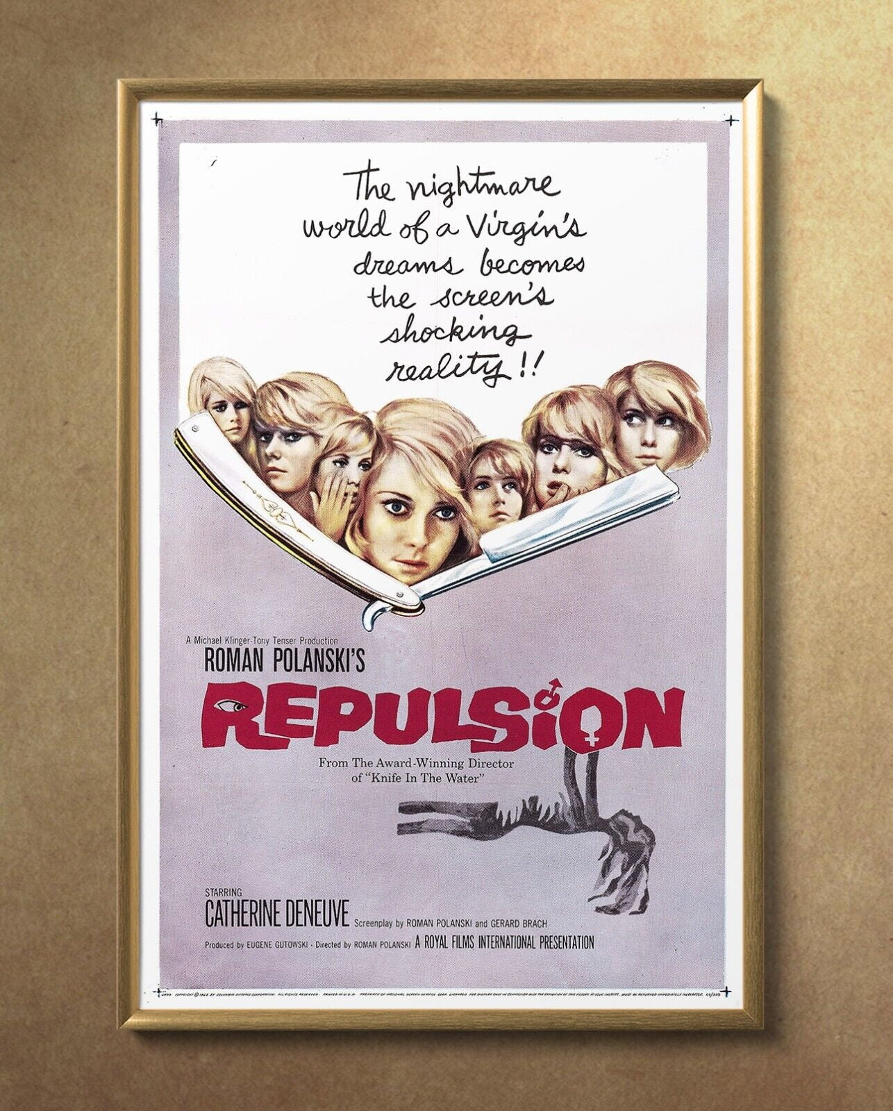 POSTER Repulsion Catherine Deneuve 1965 Movie Poster-12x18-UNFRAMED ...