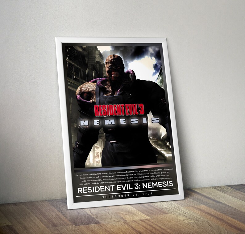 POSTER Resident Evil 3 Poster | Resident Evil Print | Gaming Poster ...