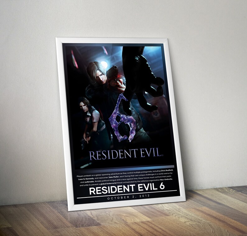 POSTER Resident Evil 6 Poster | Resident Evil Print | Gaming Poster ...