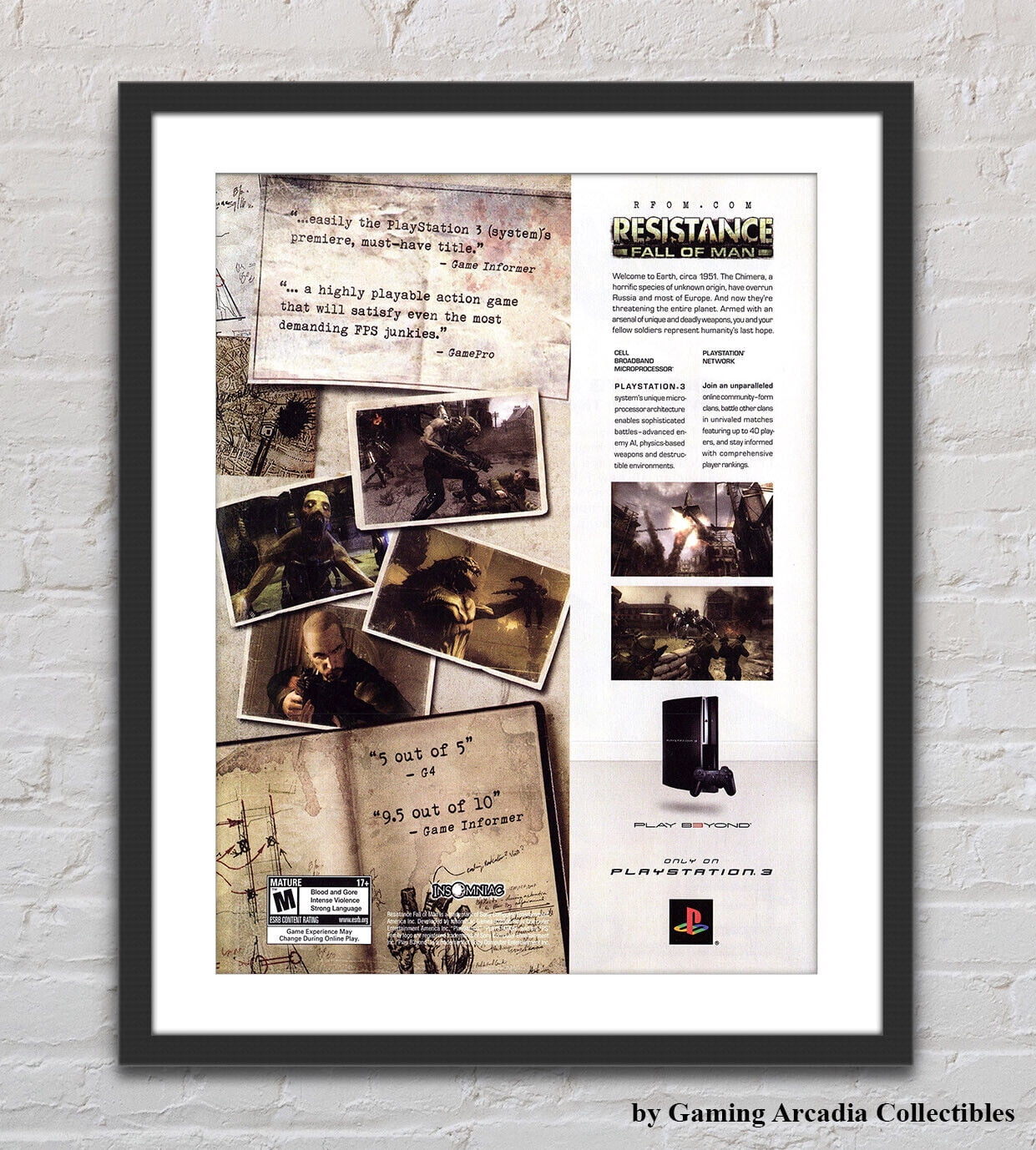 POSTER Resistance Fall Of Man Playstation 3 PS3 Poster-16x24-UNFRAMED ...