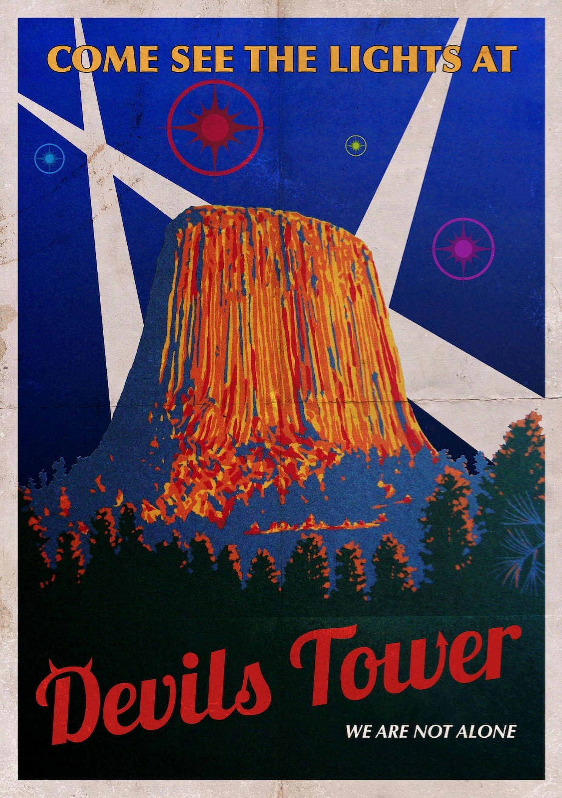 POSTER Retro Close Encounters Devils Tower Vintage Travel A4 A3 A2 ...