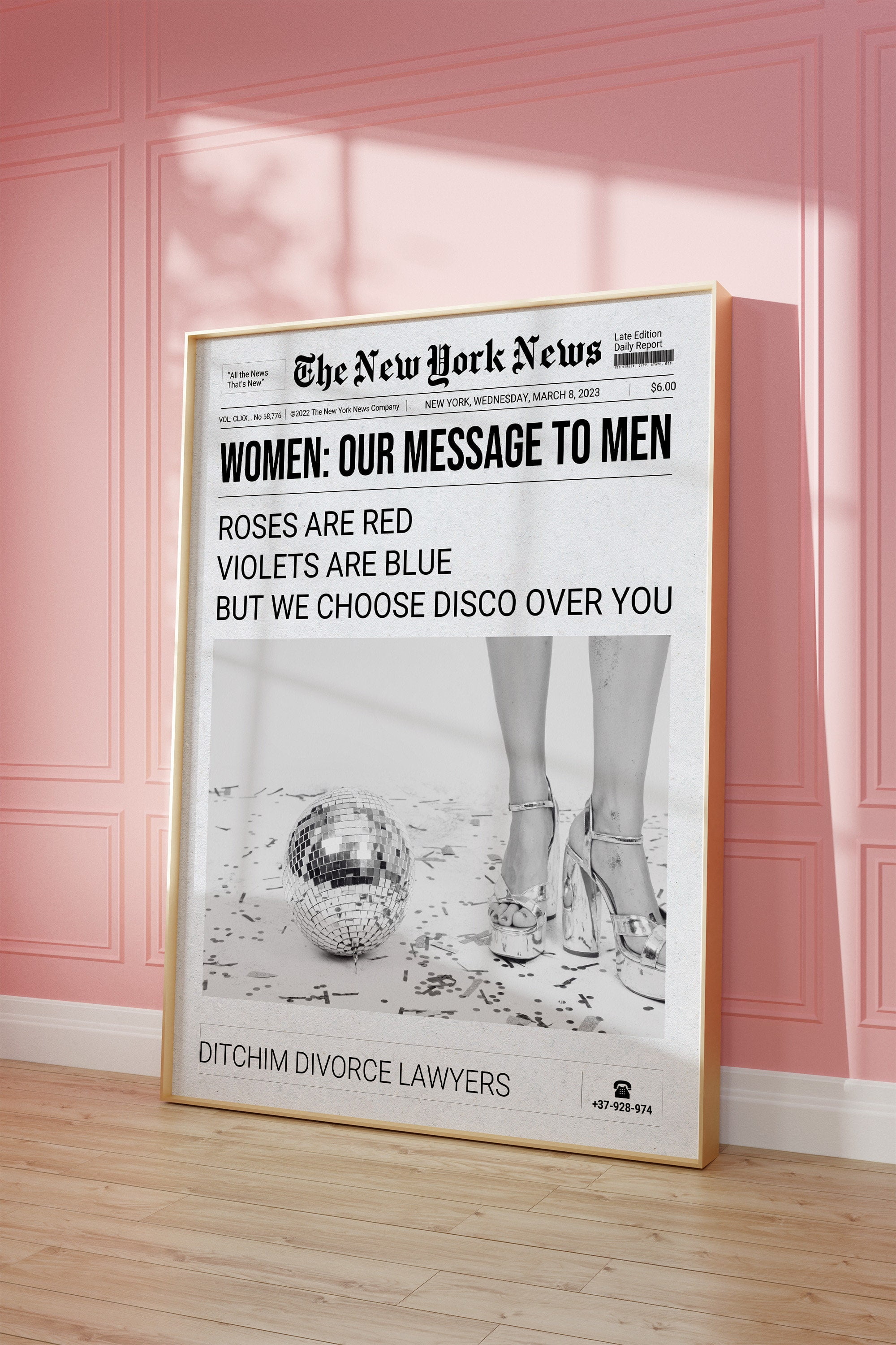 POSTER Retro Disco Wall Art, Disco Bar Cart Art, Preppy Disco Poster ...