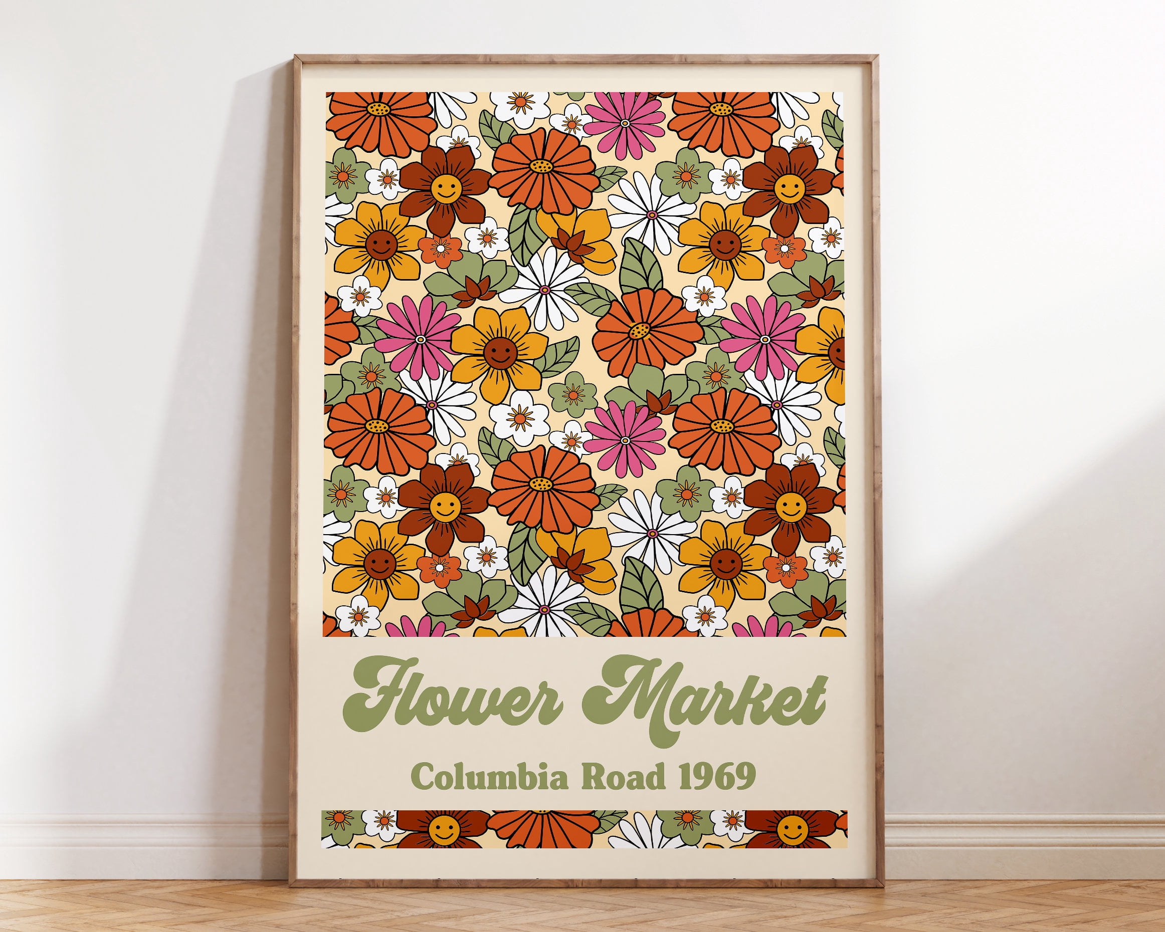 POSTER Retro Flower Market Art Print, Flower Market Poster, Flower ...