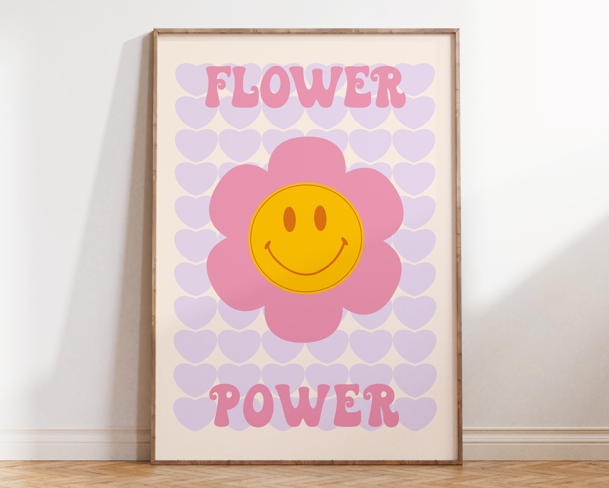POSTER Retro Flower Power Art Print, 1970s Retro Art Poster, 70's Aesthetic, Hippie Flowers ...
