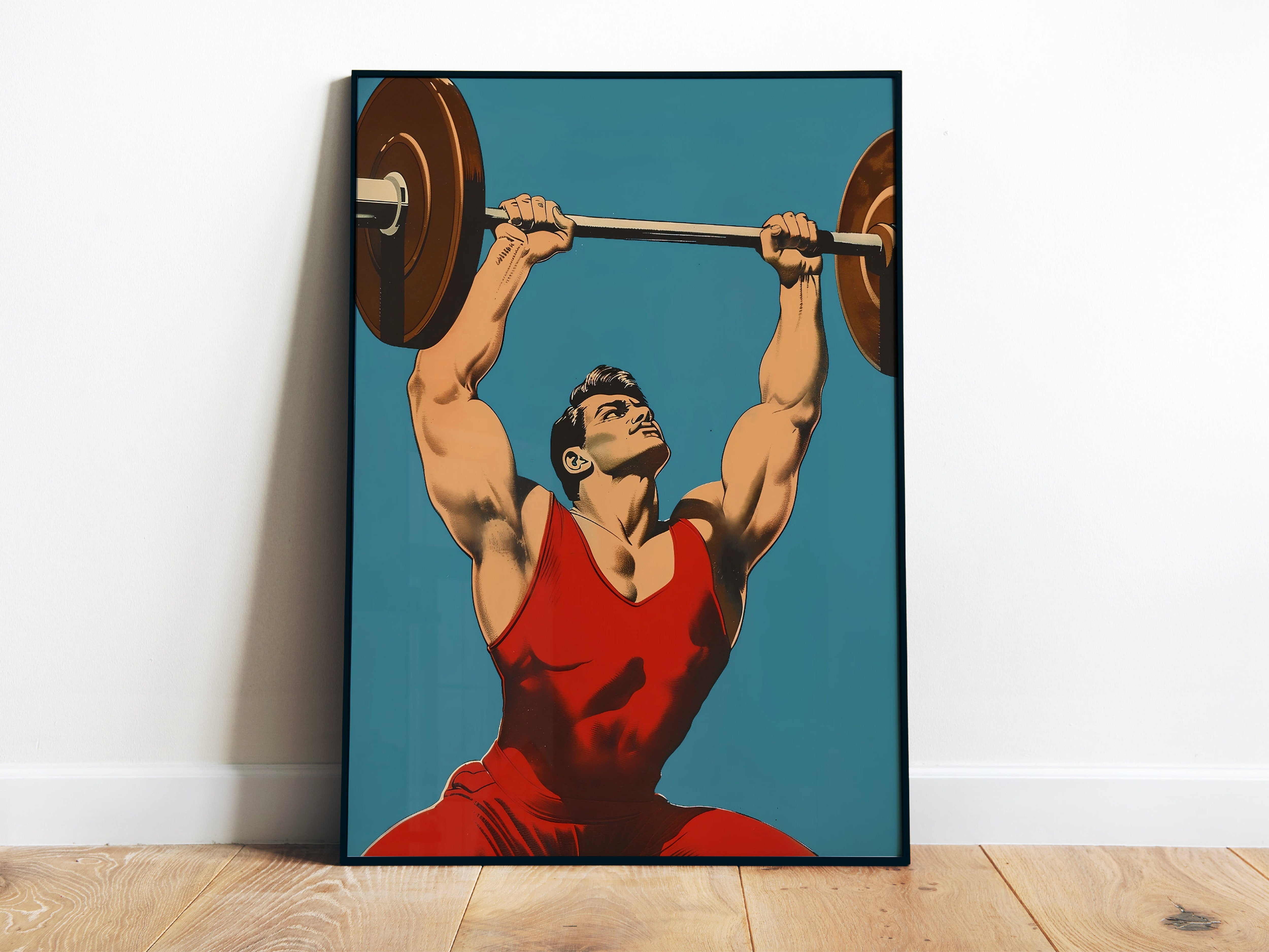 POSTER Retro Gym Poster Gym Wall Art Fitness Poster Heavy lifting Art ...